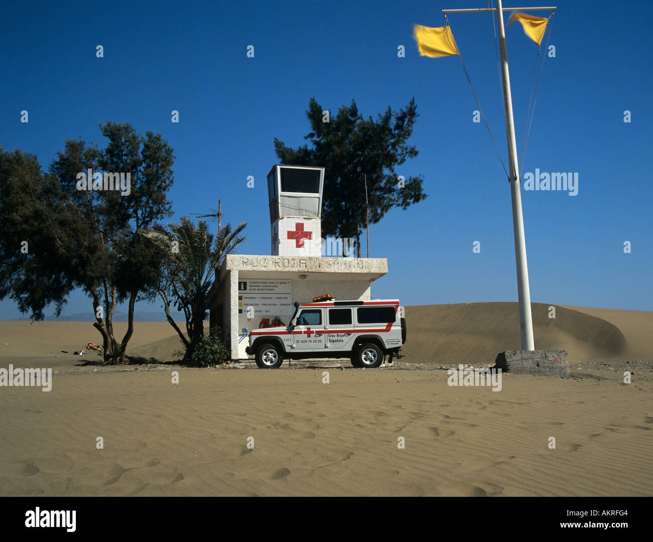 MASPALOMAS GRAN CANARIA February A Red Cross First Aid hut and rescue ...