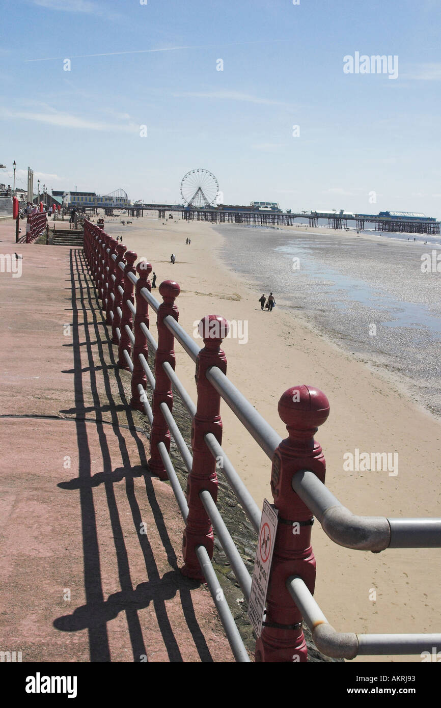 iron railings along the promenade and seperating the beach and sea from ...
