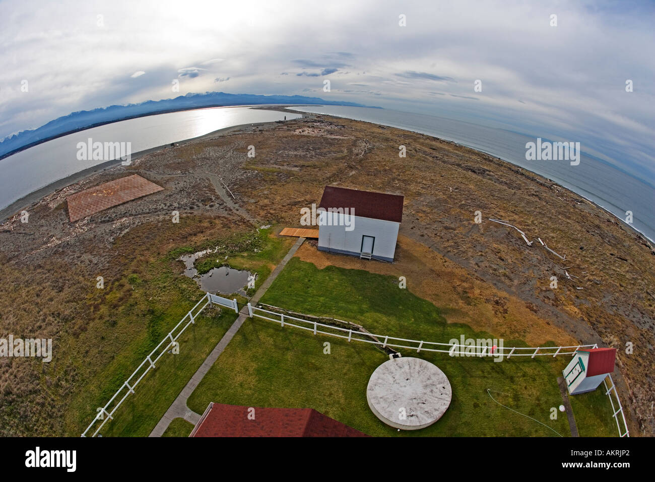 View of New Dungeness Spit, from New Dungeness Lighthouse, Sequim ...