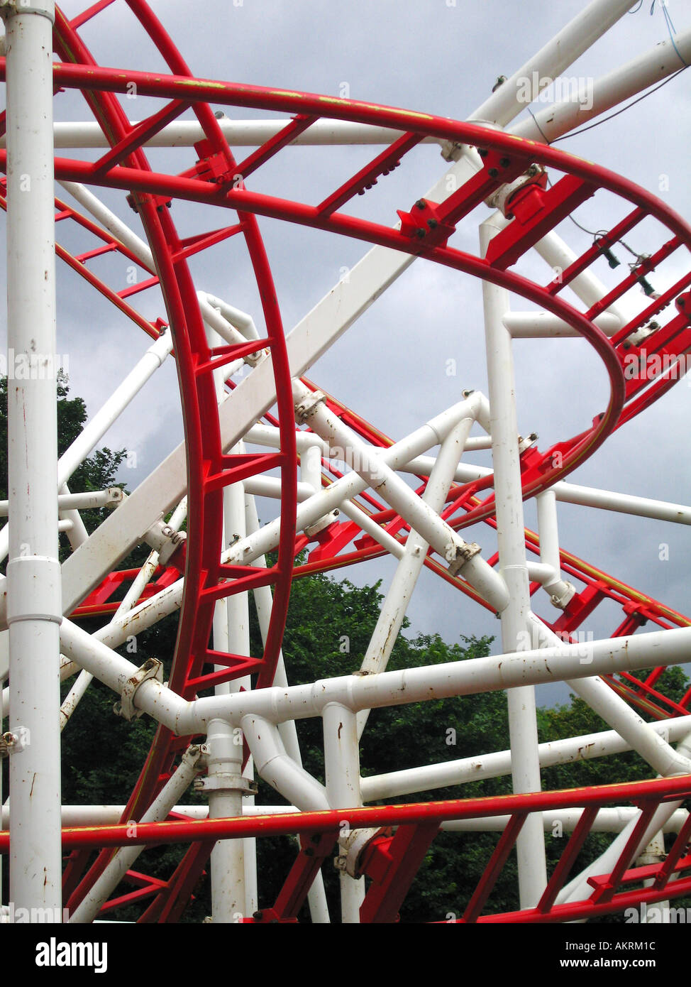 Tangled detail of roller coaster tracks Stock Photo - Alamy
