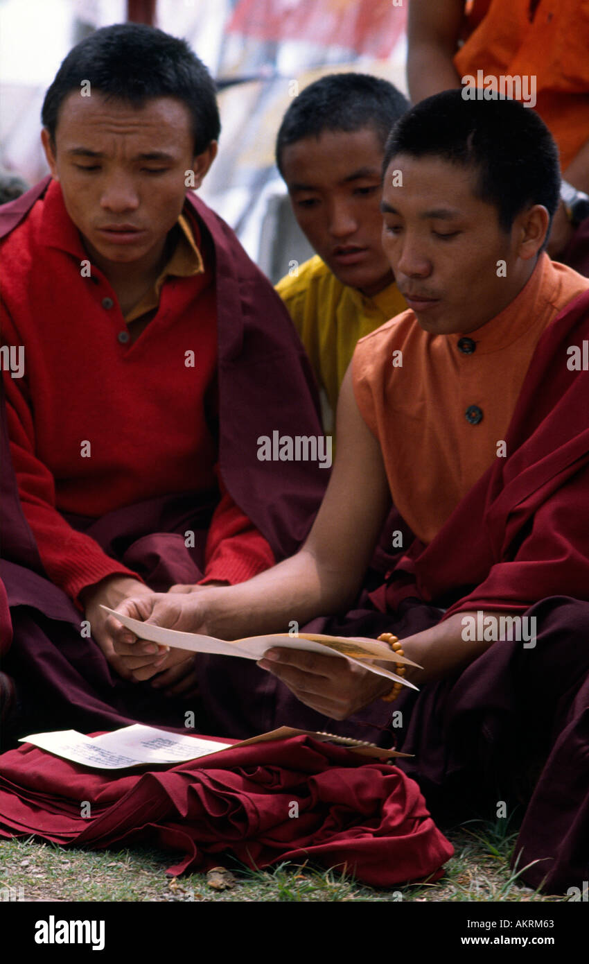 PICTURE CREDIT DOUG BLANE Tibetan Buddhist monks practicing a puja ...
