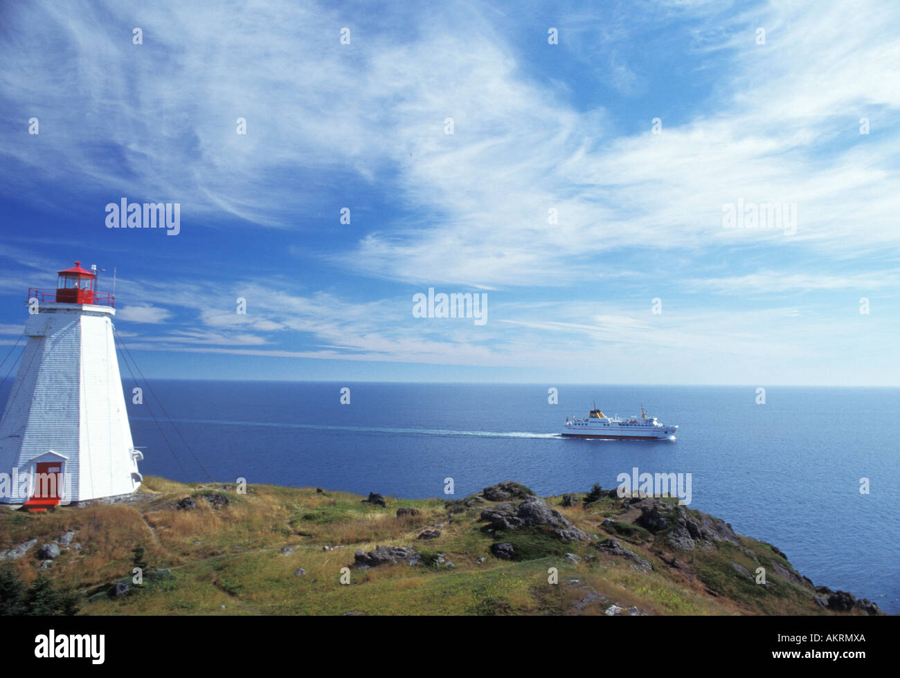 Stock image of Grand Manan Ferry Passing Swallowtail Lighthouse on ...