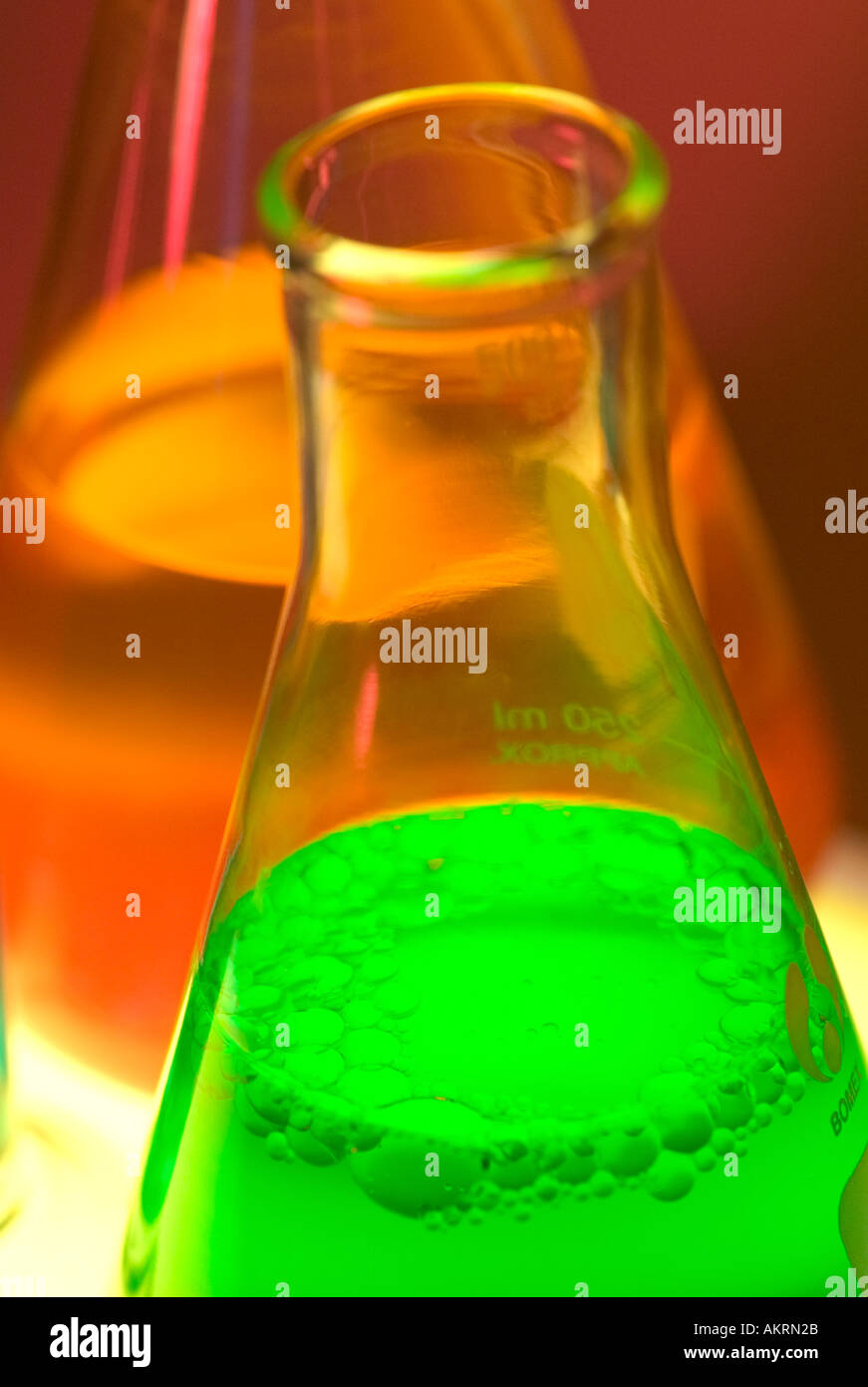 Close up of brightly coloured test tubes and vials Stock Photo - Alamy