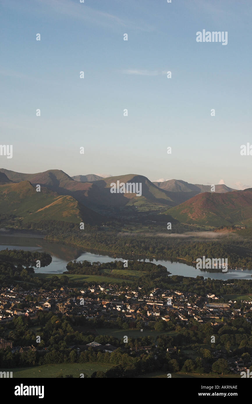 the town keswick in the lake district amongst the mountains and lakes ...