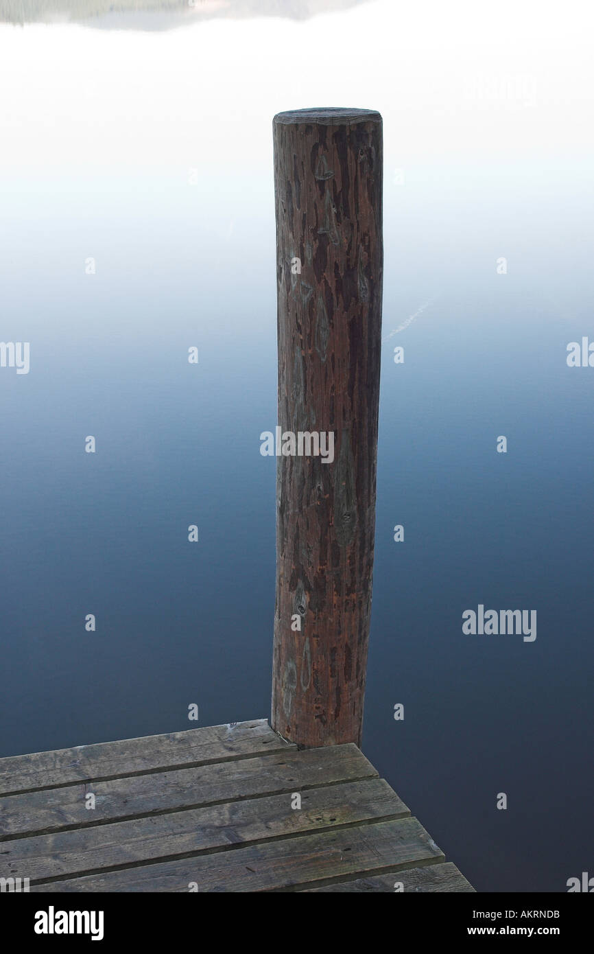 end of a pier in the lake district Stock Photo - Alamy
