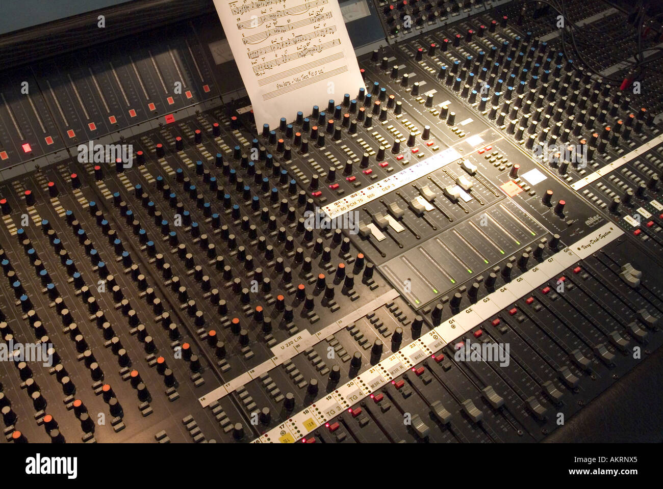 working in recording studio mixer unit in a studio Stock Photo - Alamy