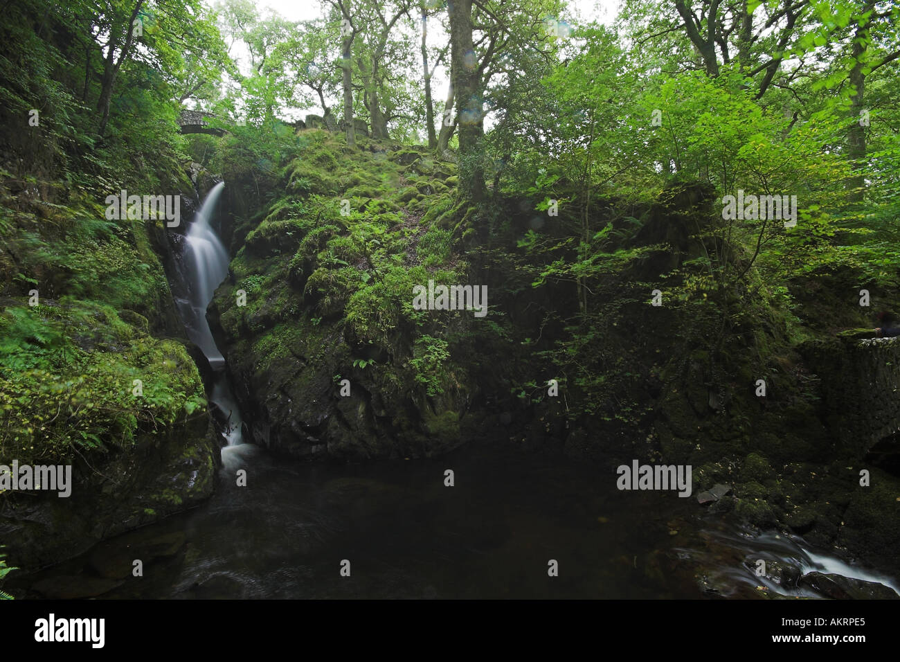 aira force waterfall in the lake district using a wide angle lens Stock ...