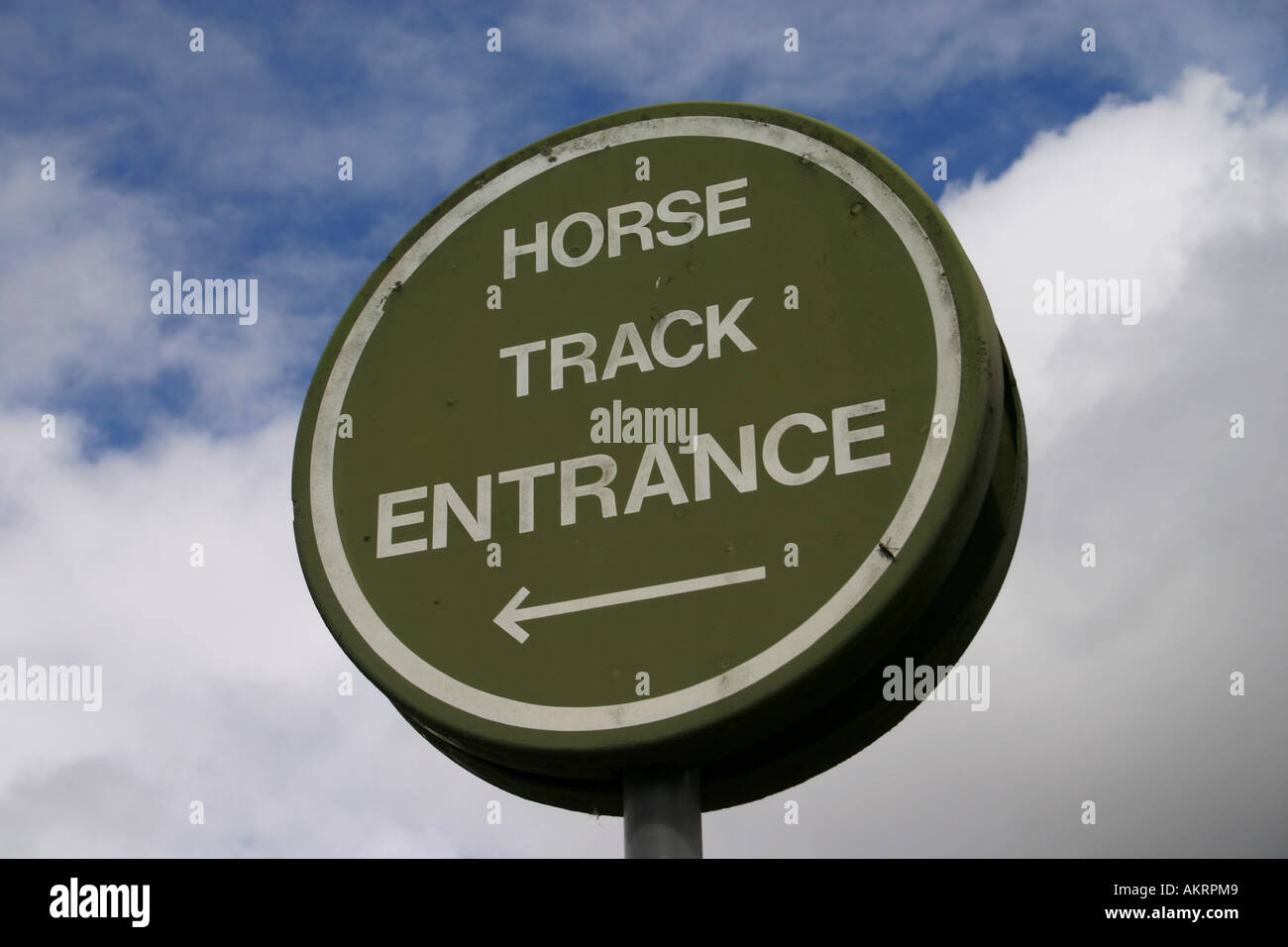 Horse Track Entrance sign in a Chorleywood Park United Kingdom Stock ...