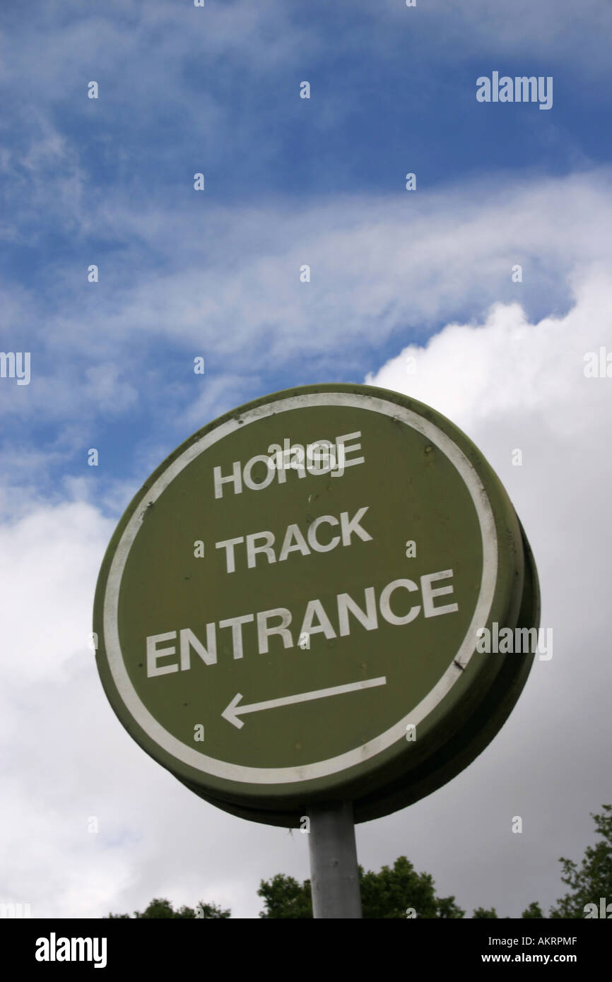 Horse Track Entrance sign in a Chorleywood Park United Kingdom Stock ...