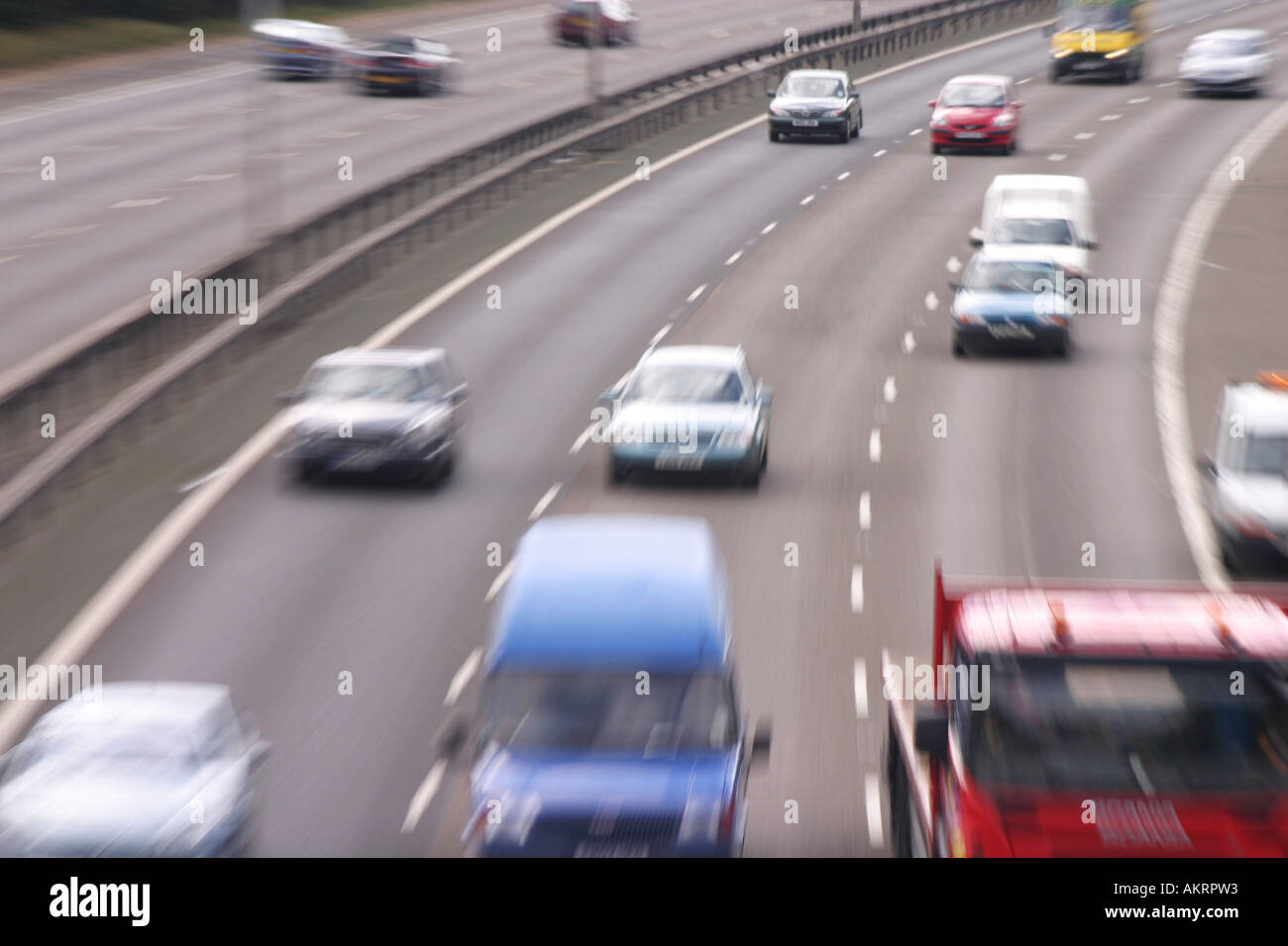 Cars driving along the M25 near Chorleywood Hertfordshire United ...