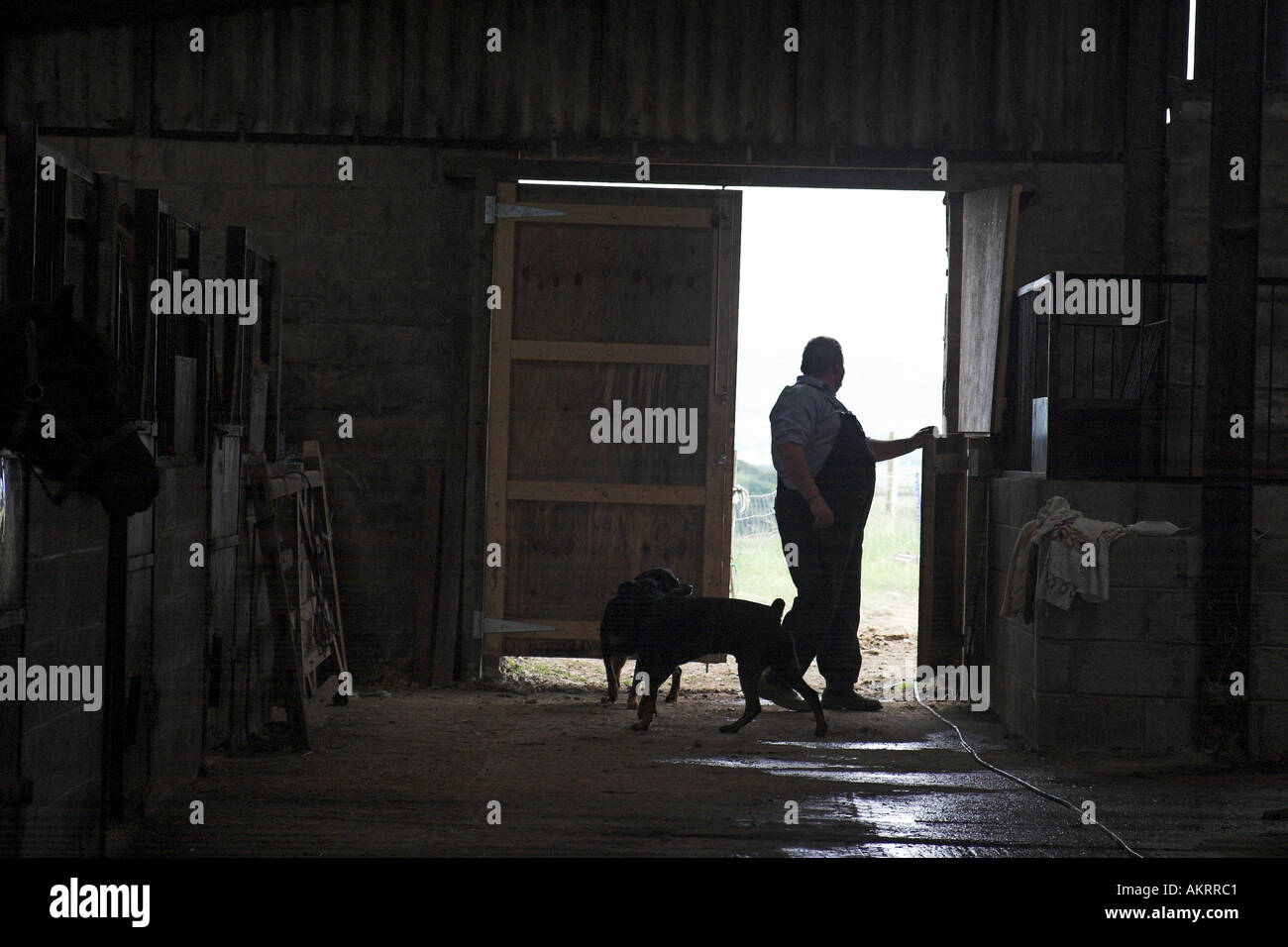 Farmer opening door farm hi-res stock photography and images - Alamy