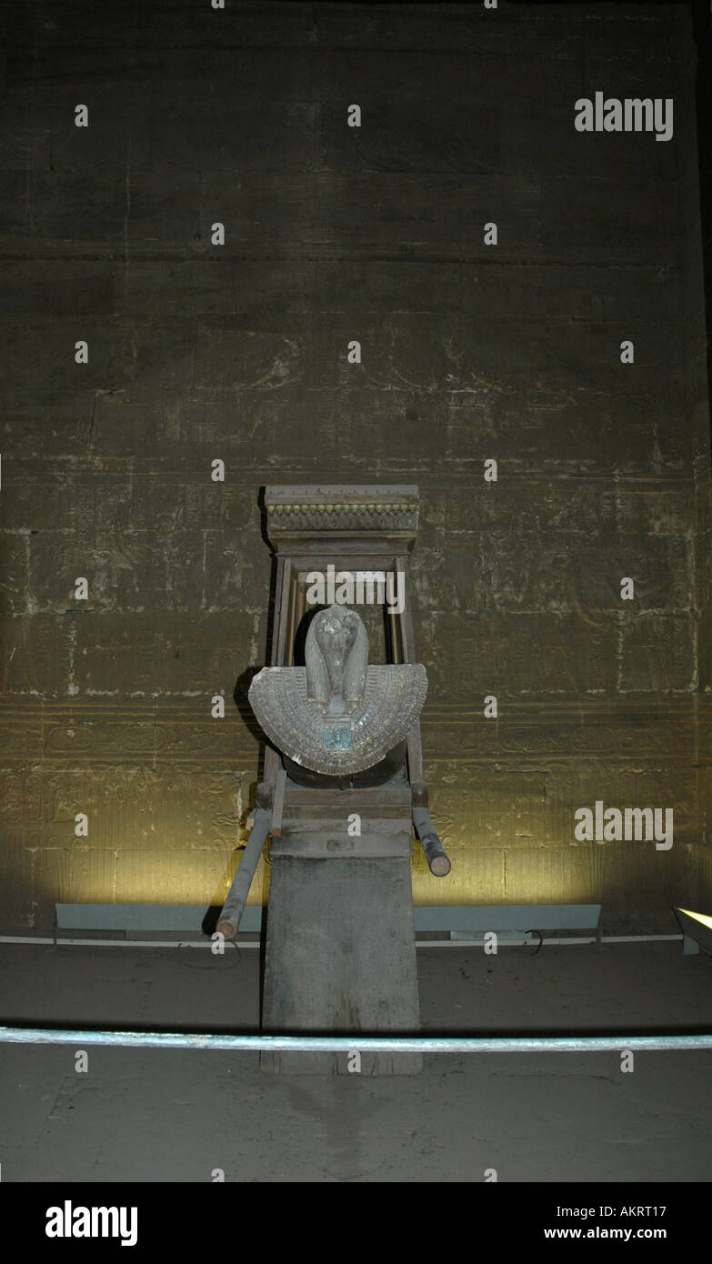 Edfu the Temple of Horus Replica of Horus s sacred barque 1 Stock Photo ...