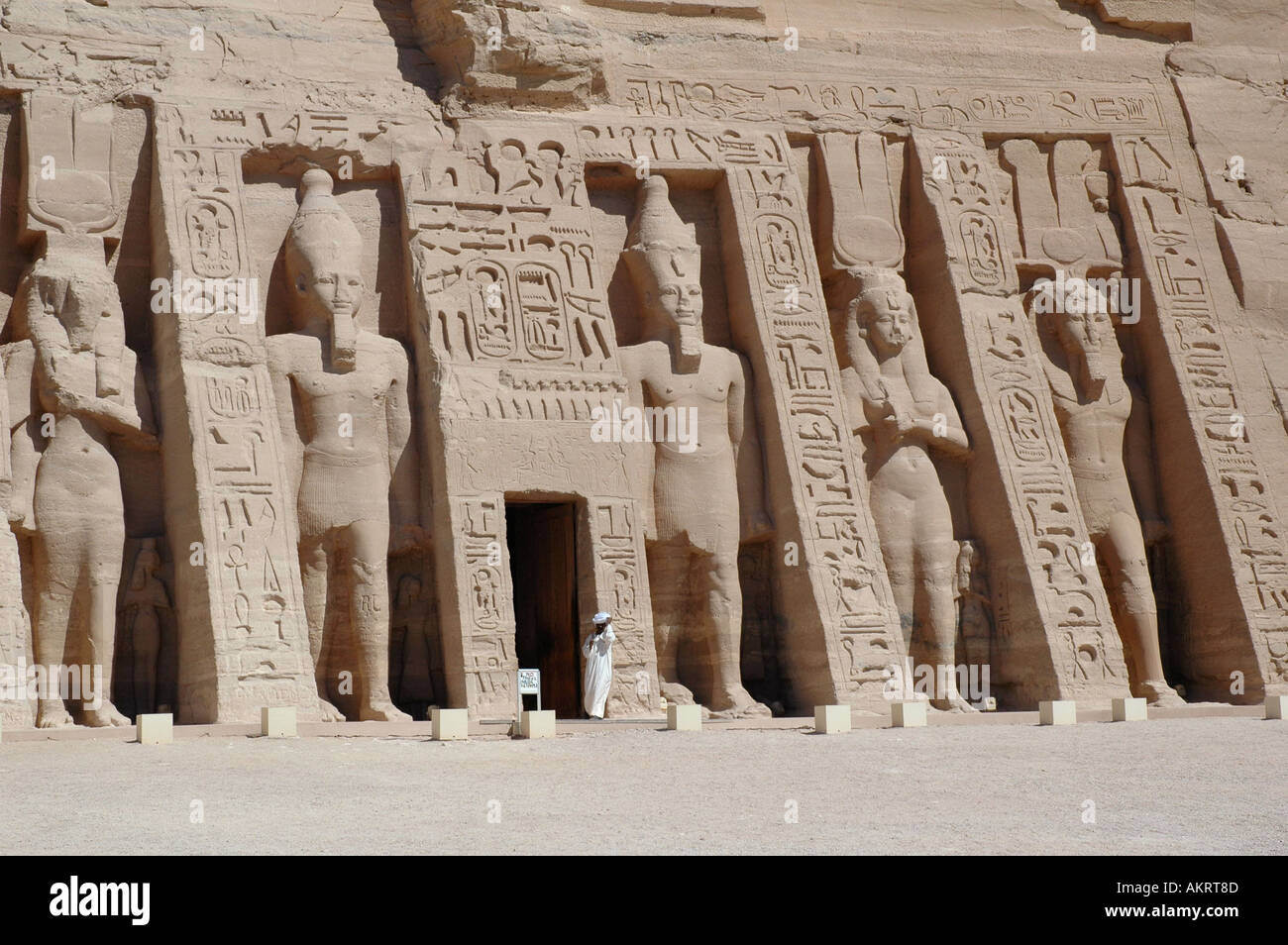 Temple of Queen Nefertari dedicated to Hathor at Abu Simbel Egypt Stock ...