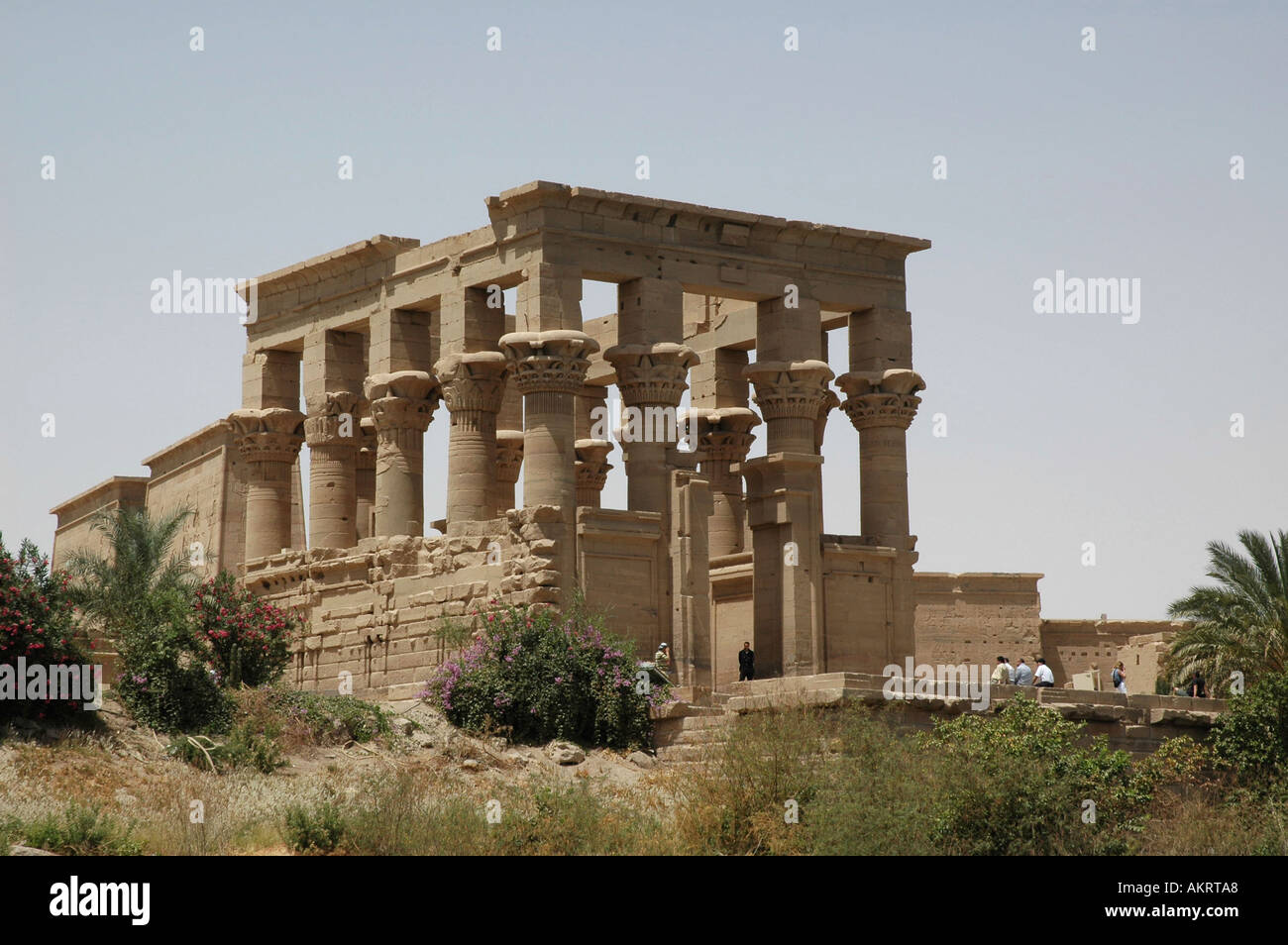 Roman Kiosk of Trajan Philae Aswan Egypt View from Lake Nasser Stock ...