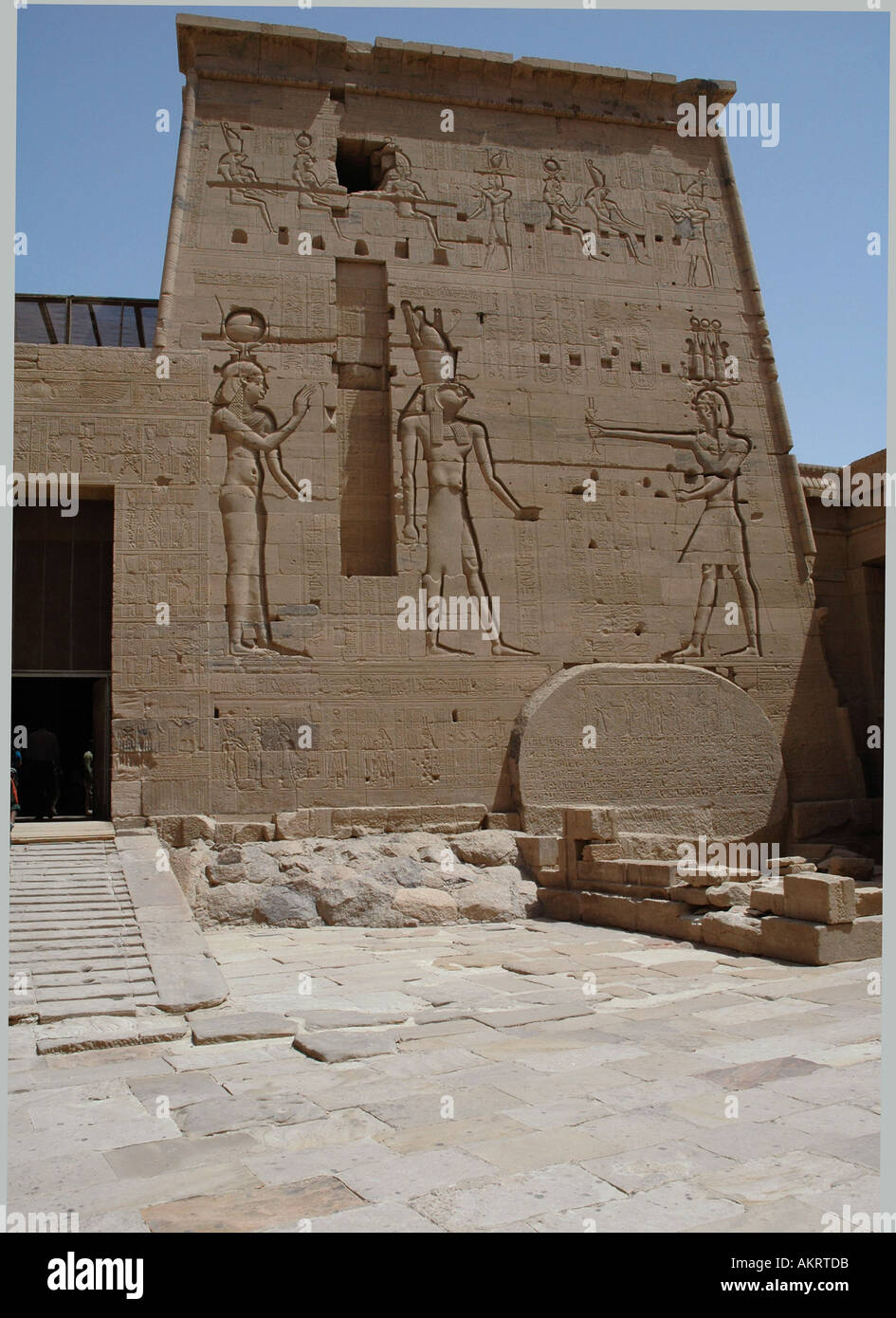 Temple of Isis at Philae Aswan Egypt Second pylon showing relief ...