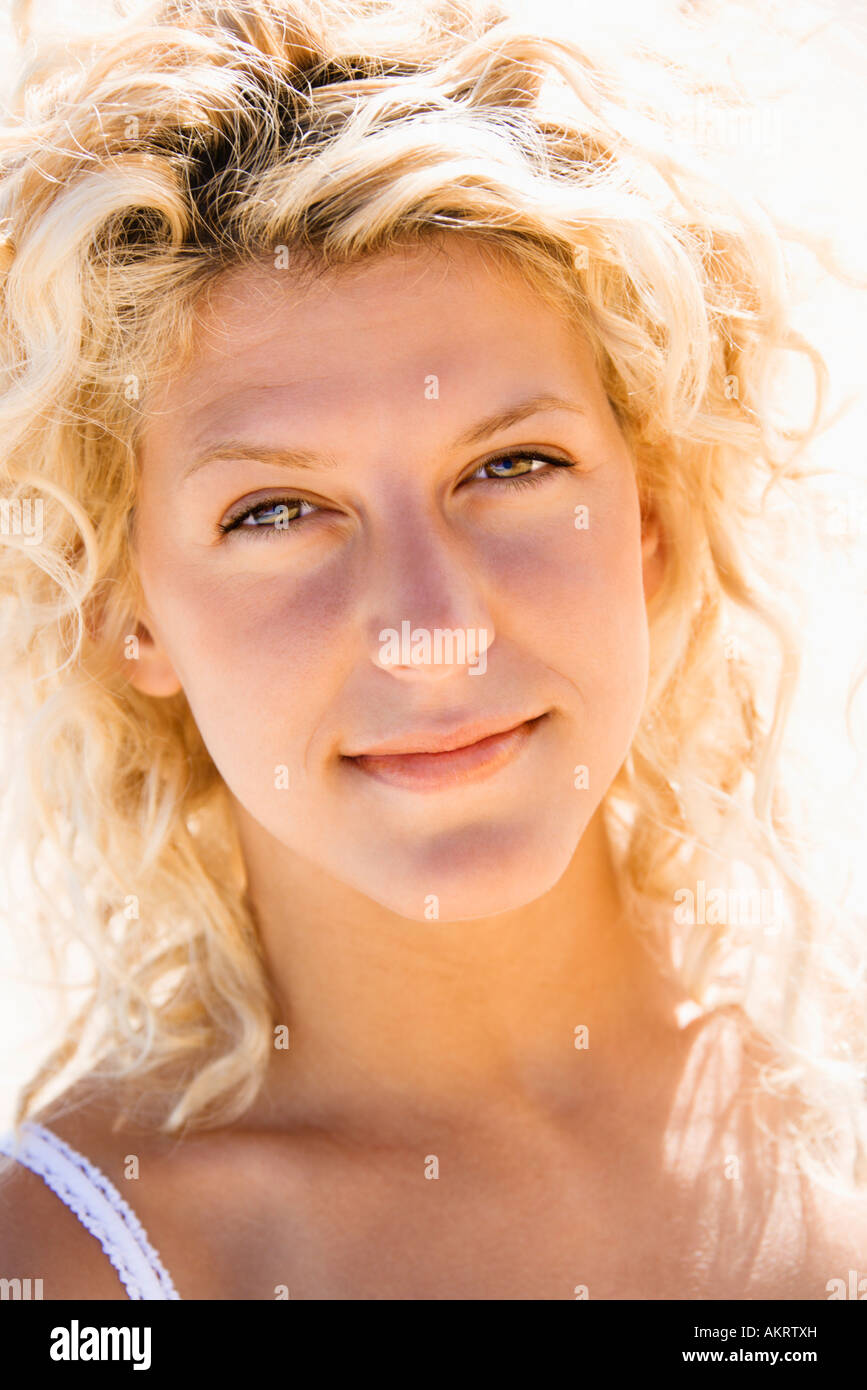 Portrait blond woman head hi-res stock photography and images - Alamy