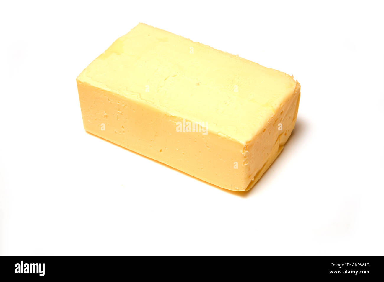 Slab of traditional butter isolated on a white studio background Stock ...