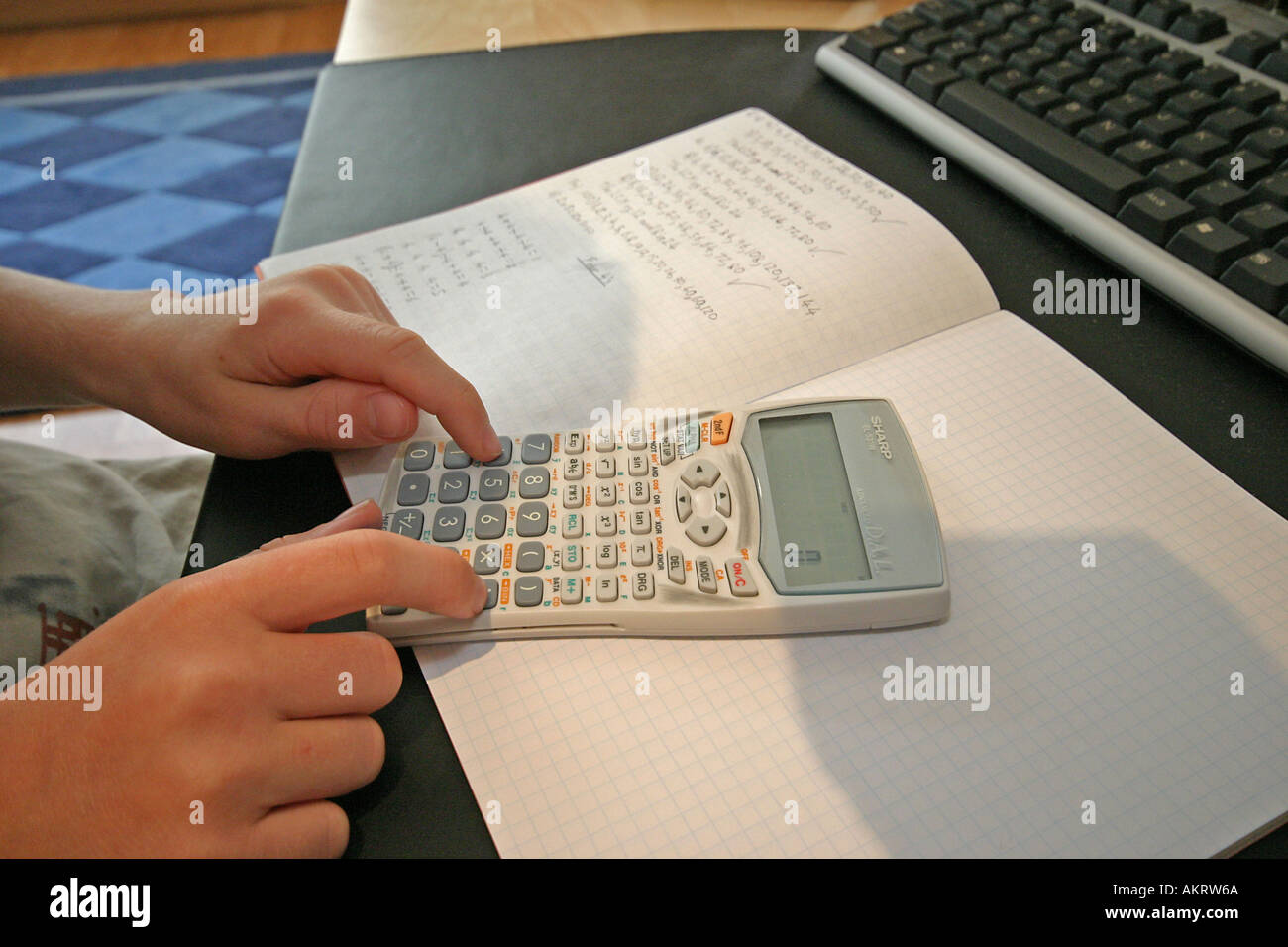 Doing maths in computer hi-res stock photography and images - Alamy