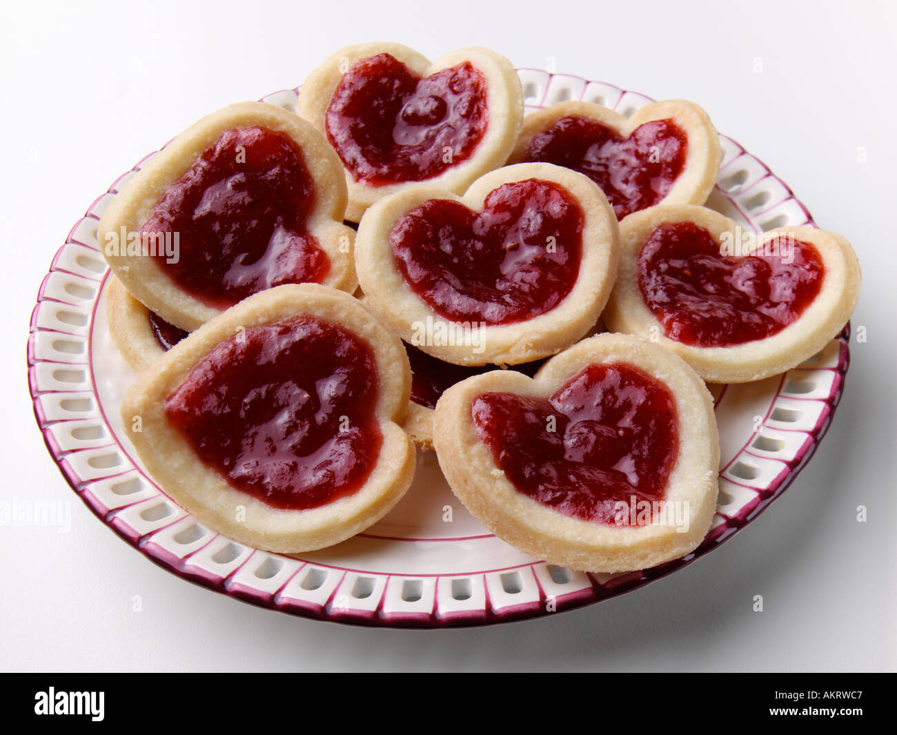 Jam Heart Tarts Stock Photo - Alamy