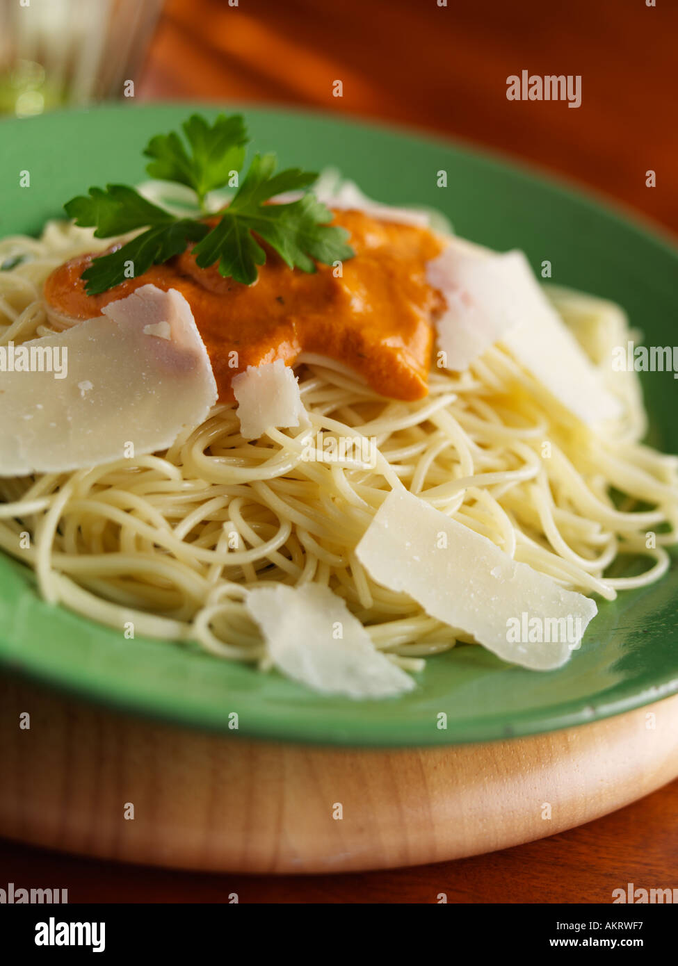 Capellini creamy roast red pepper sauce hi-res stock photography and ...