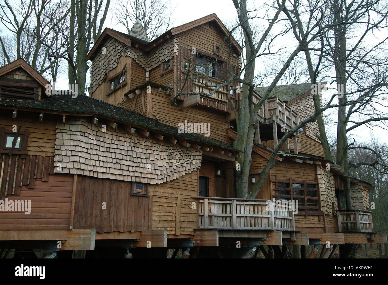 Tree house Alnwick Castle and Gardens, Northumberland Stock Photo - Alamy