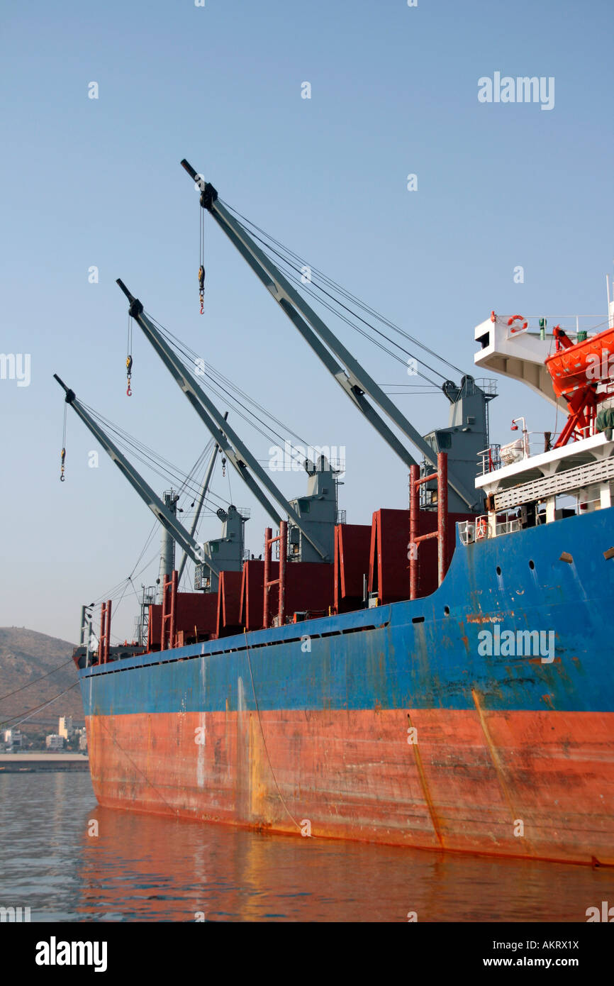 three cargo ship cranes in a row cargo and shipping industry Stock ...
