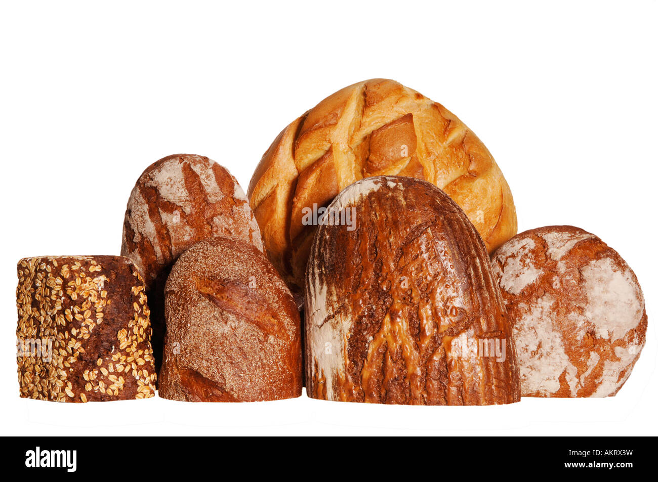 Various sorts of bread, close-up Stock Photo - Alamy