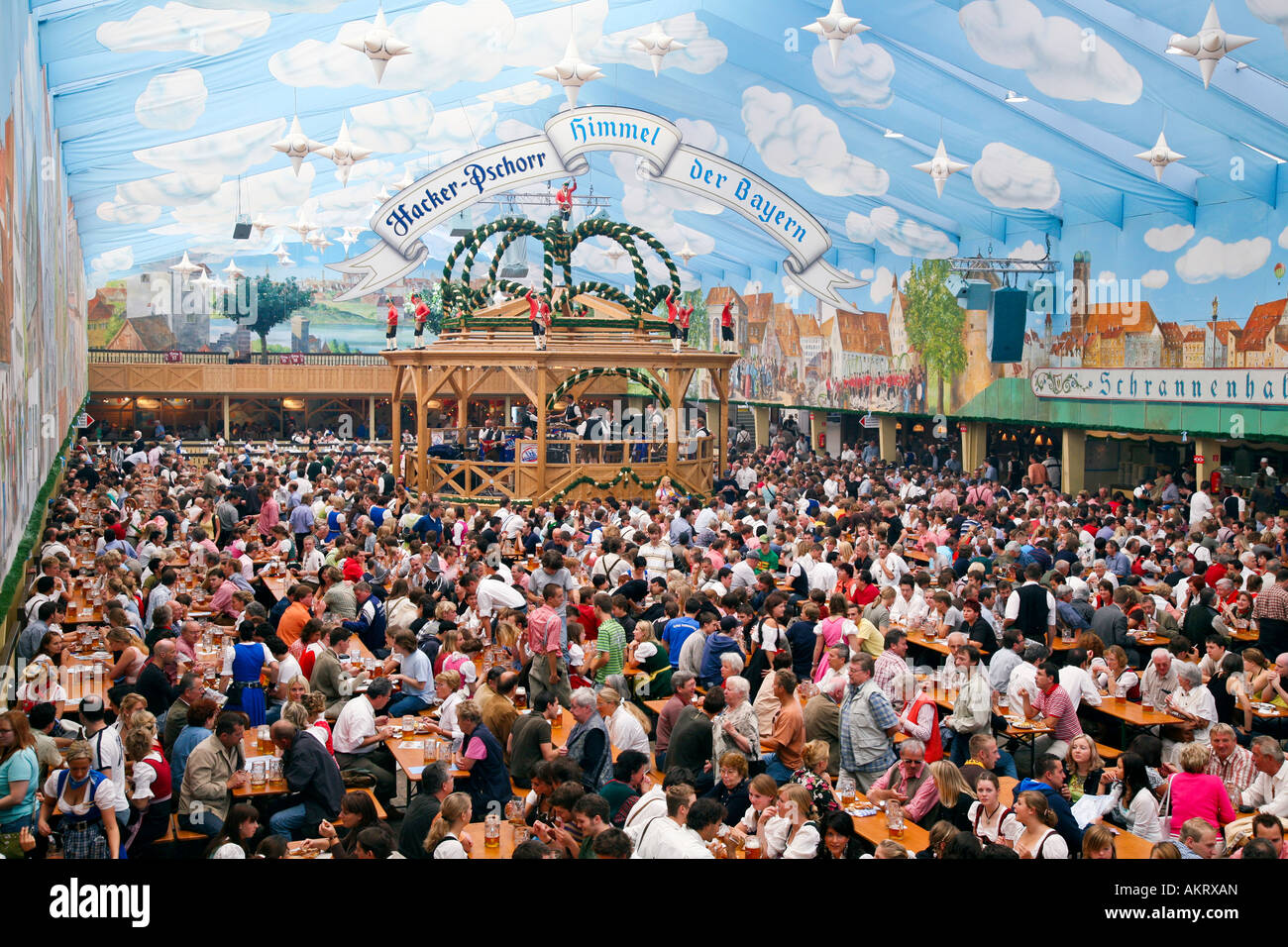 In a beer tent at Oktoberfest in Munich Germany Stock Photo - Alamy