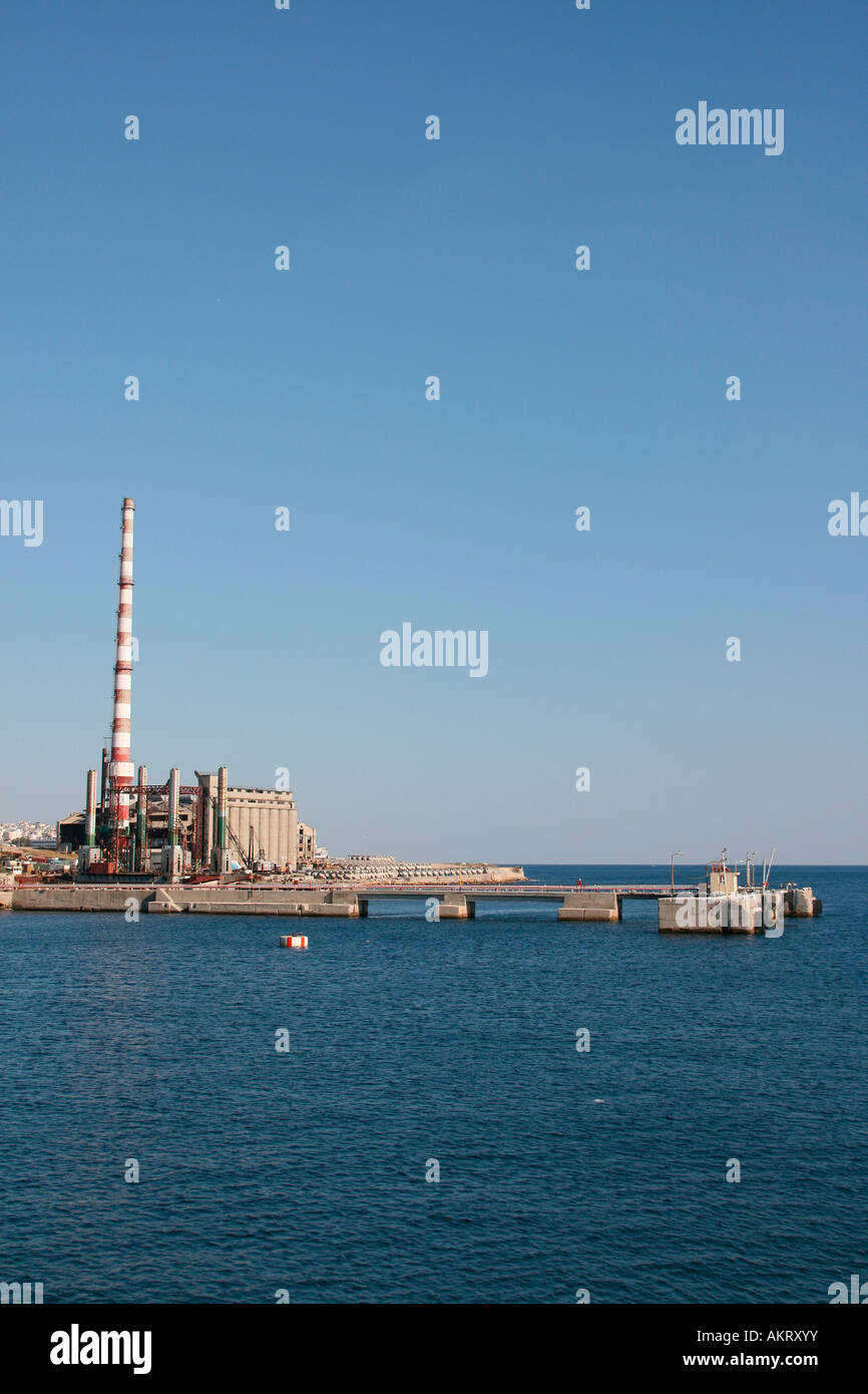 a factory plant by the sea at piraeus athens greece vertical shut Stock ...