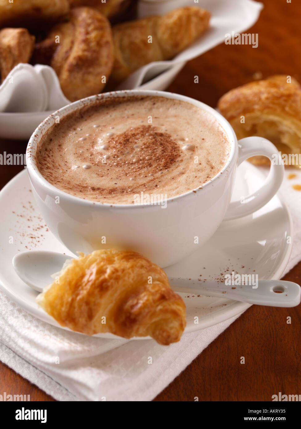 Individual cappucino croissants breakfast hi-res stock photography and ...