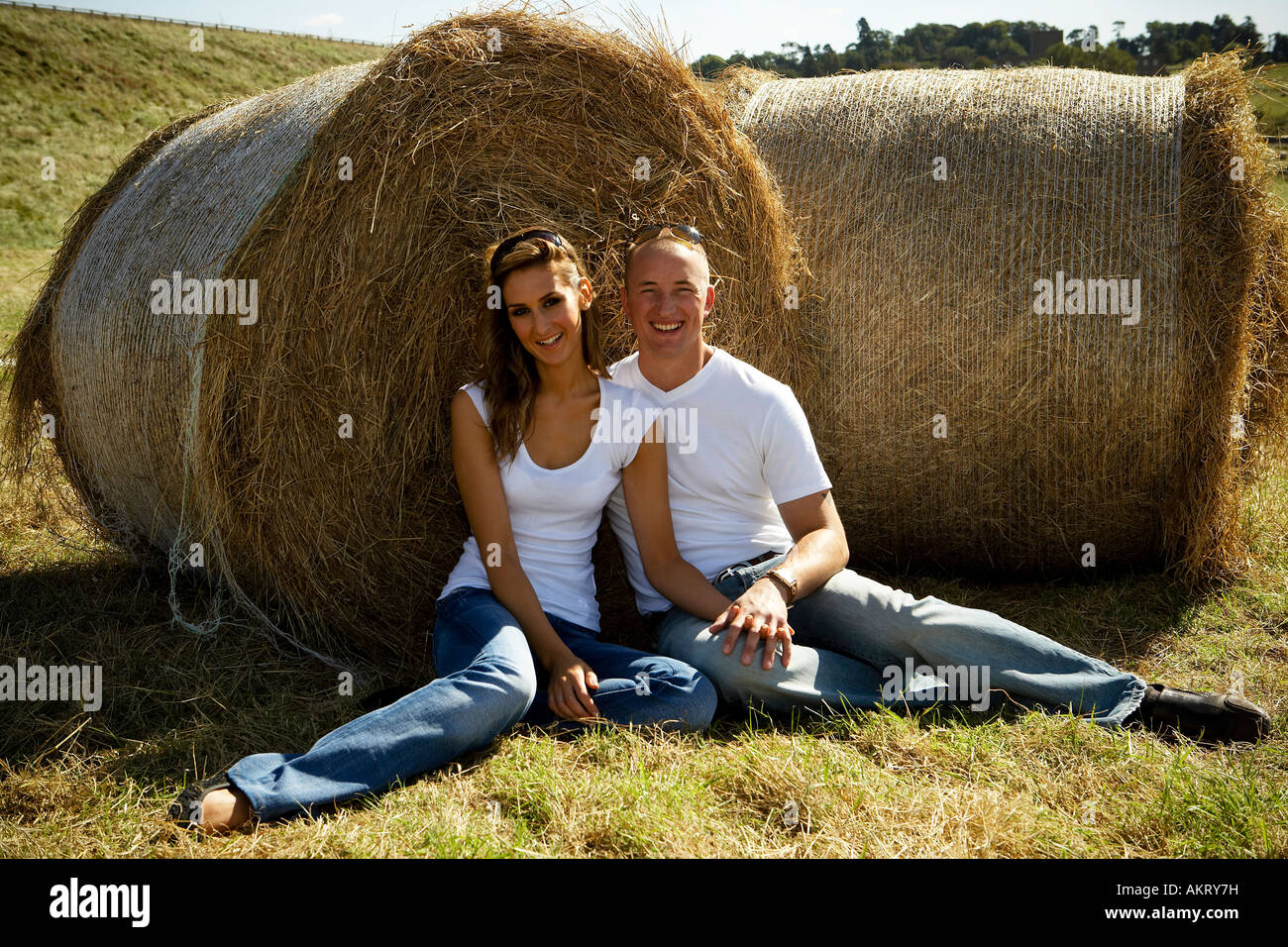 Boyfriend & Girlfriend having fun in the countryside Stock Photo - Alamy