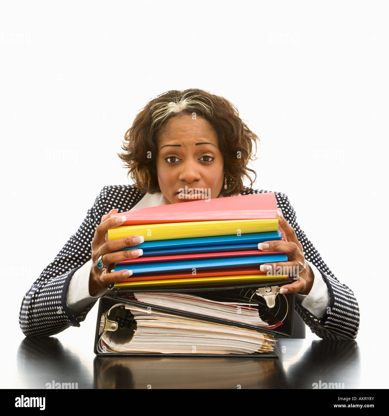 Woman stressed eye contact hi-res stock photography and images - Alamy