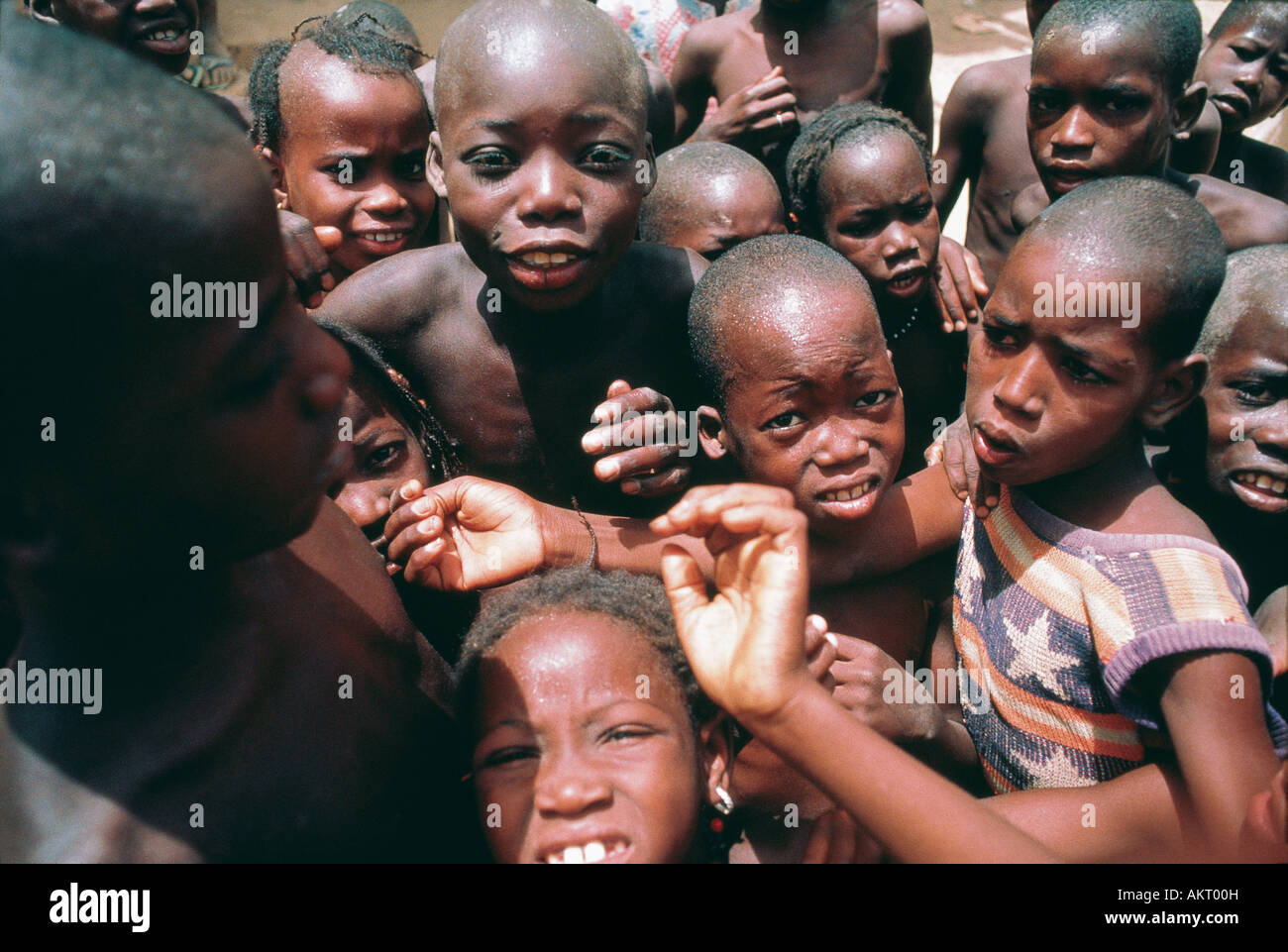 Crowd of children Zaire Central Africa The children are crowding ...