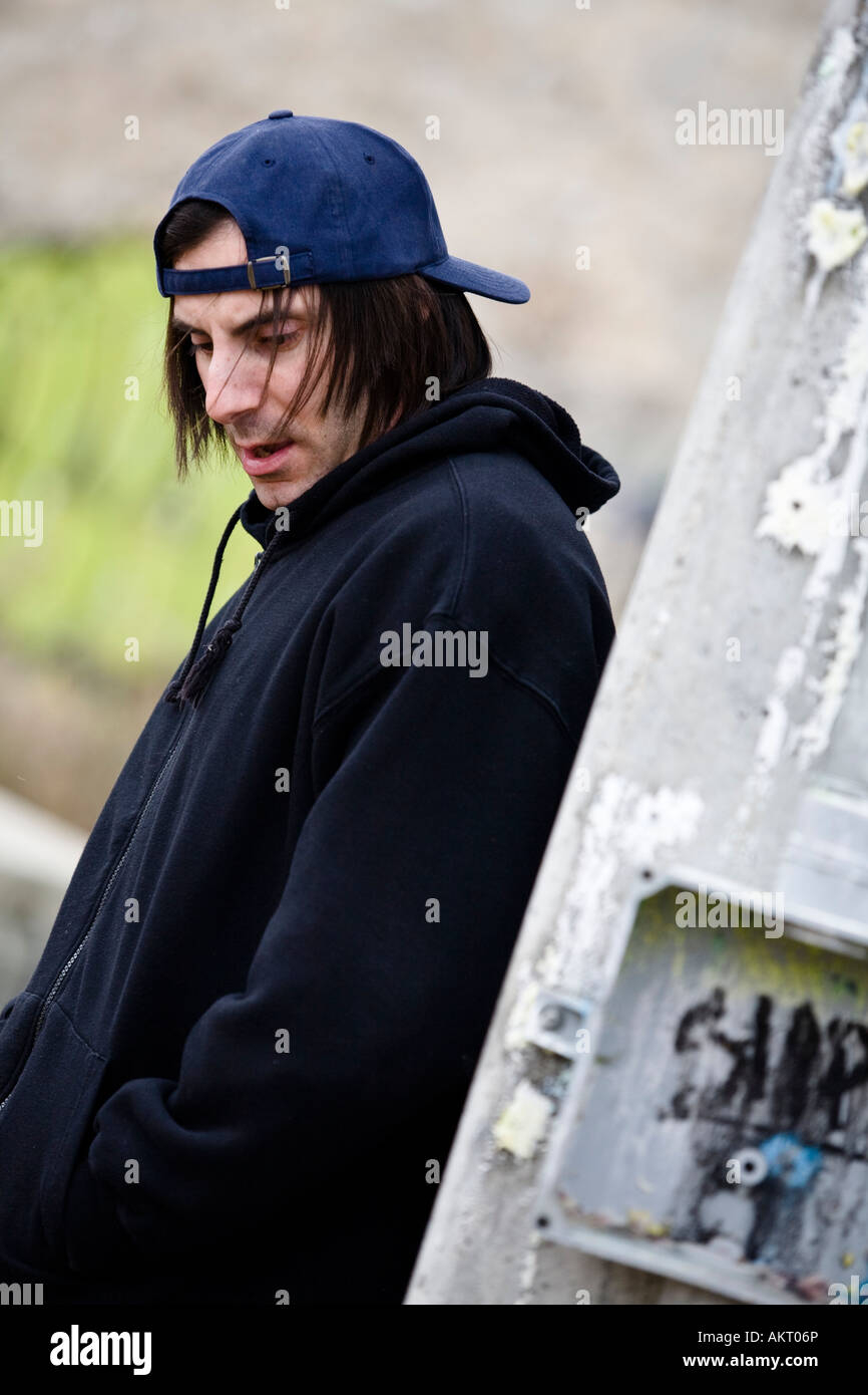 Man looking down Stock Photo - Alamy