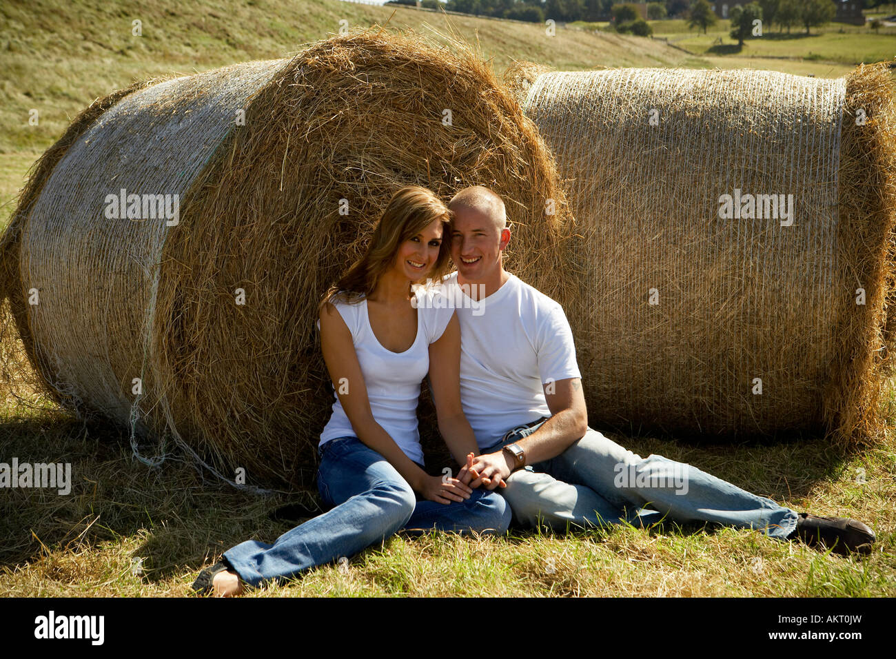 Boyfriend & Girlfriend having fun in the countryside Stock Photo - Alamy