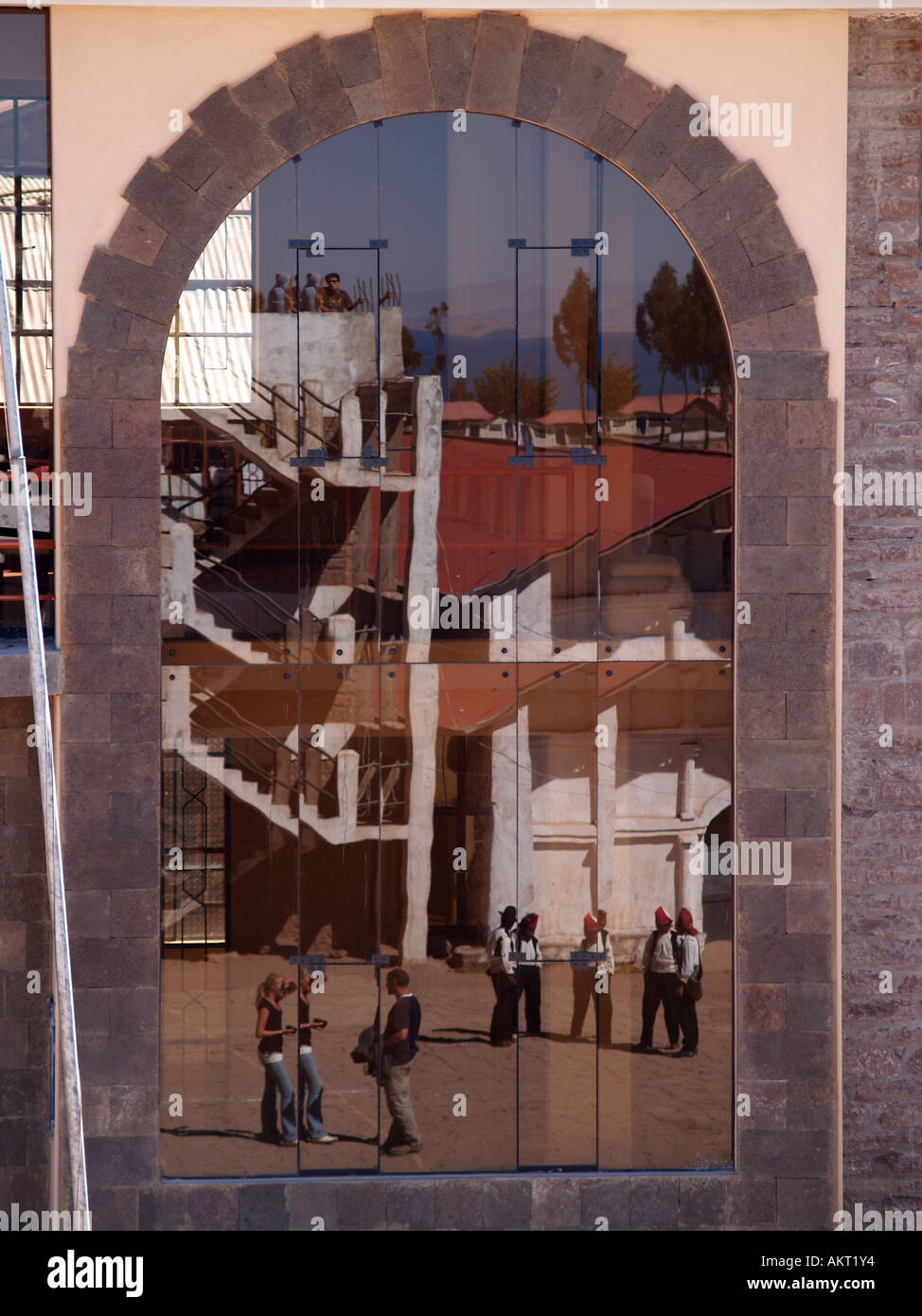 peruvian square reflection Stock Photo - Alamy