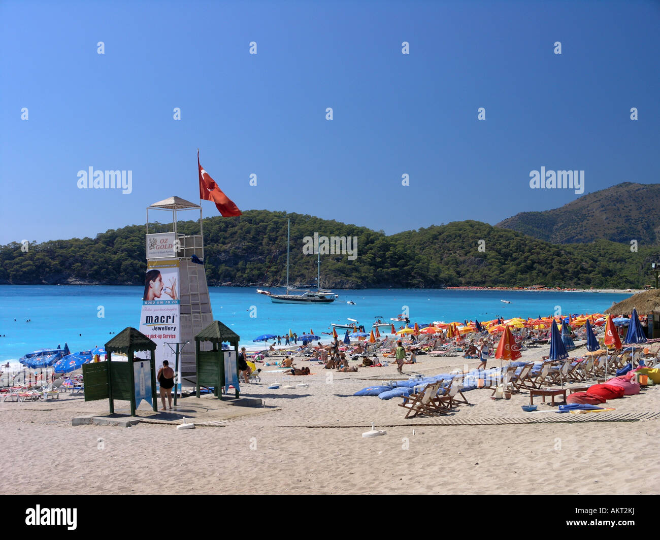 Sandy Beach at Oludeniz on the South Coast of Turkey Stock Photo - Alamy
