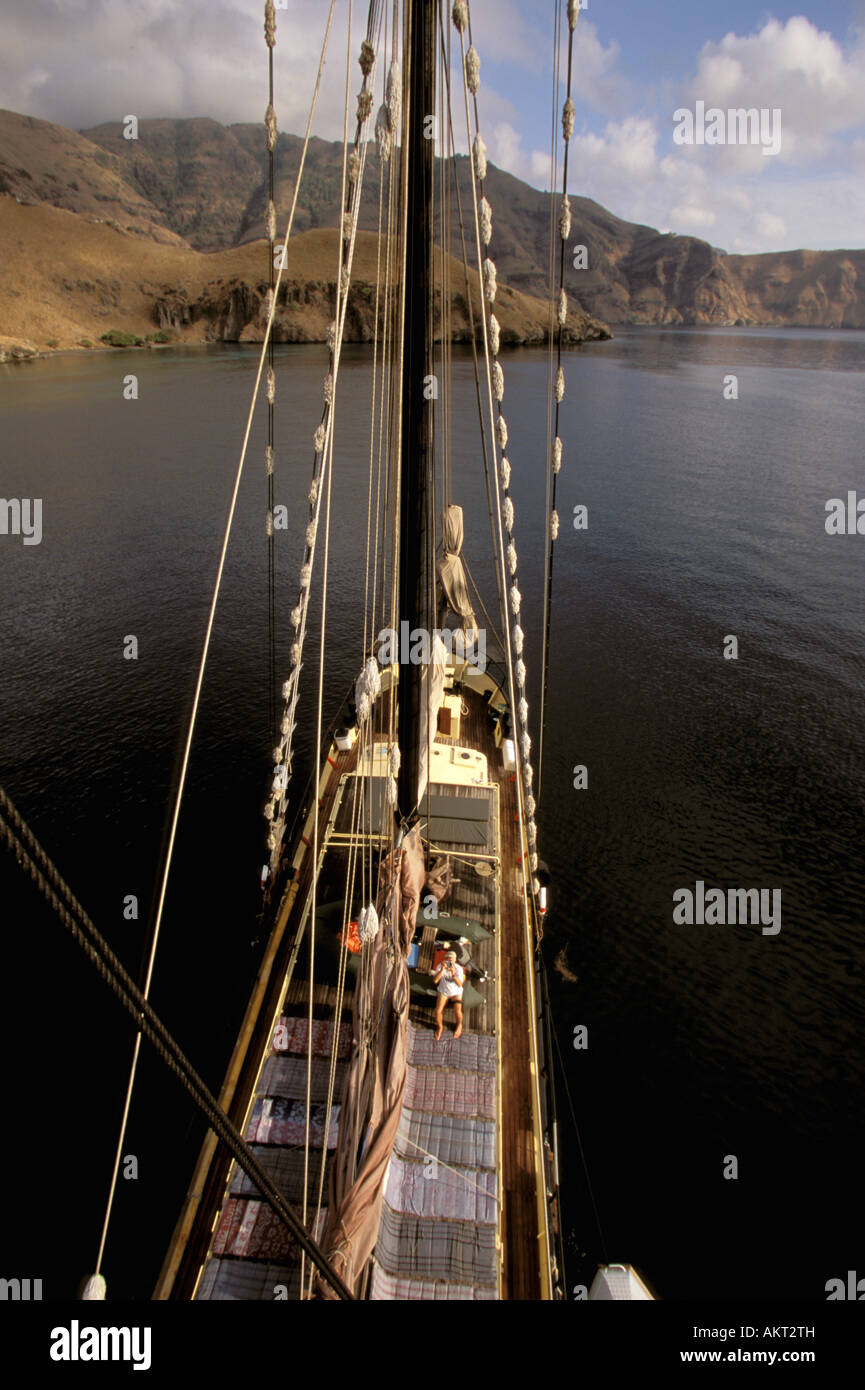 Asia, Indonesia, Komodo Island. SS Adelaar - 100 year old restored ...