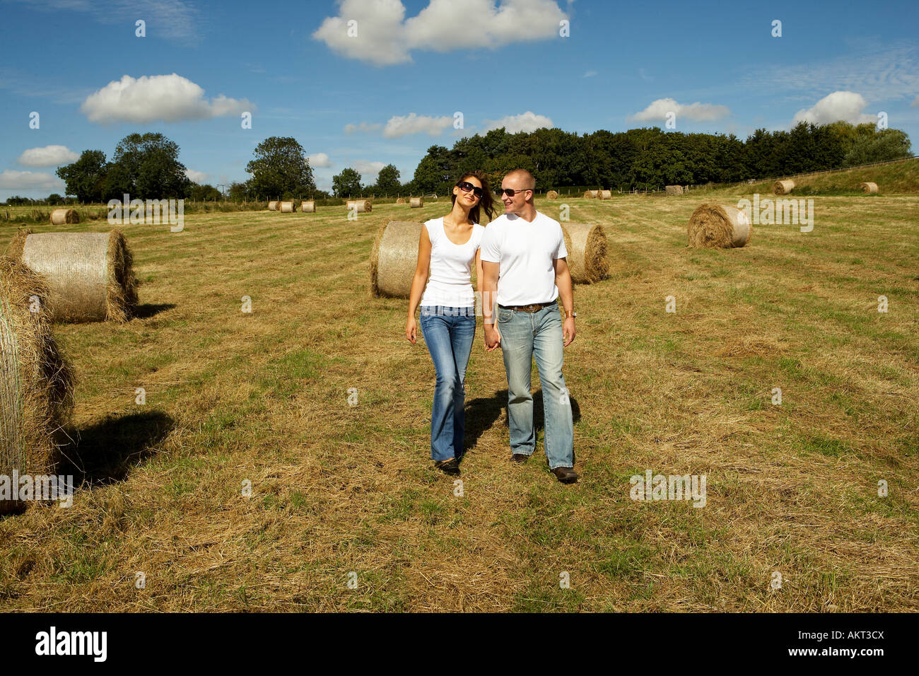 Boyfriend & Girlfriend having fun in the countryside Stock Photo - Alamy