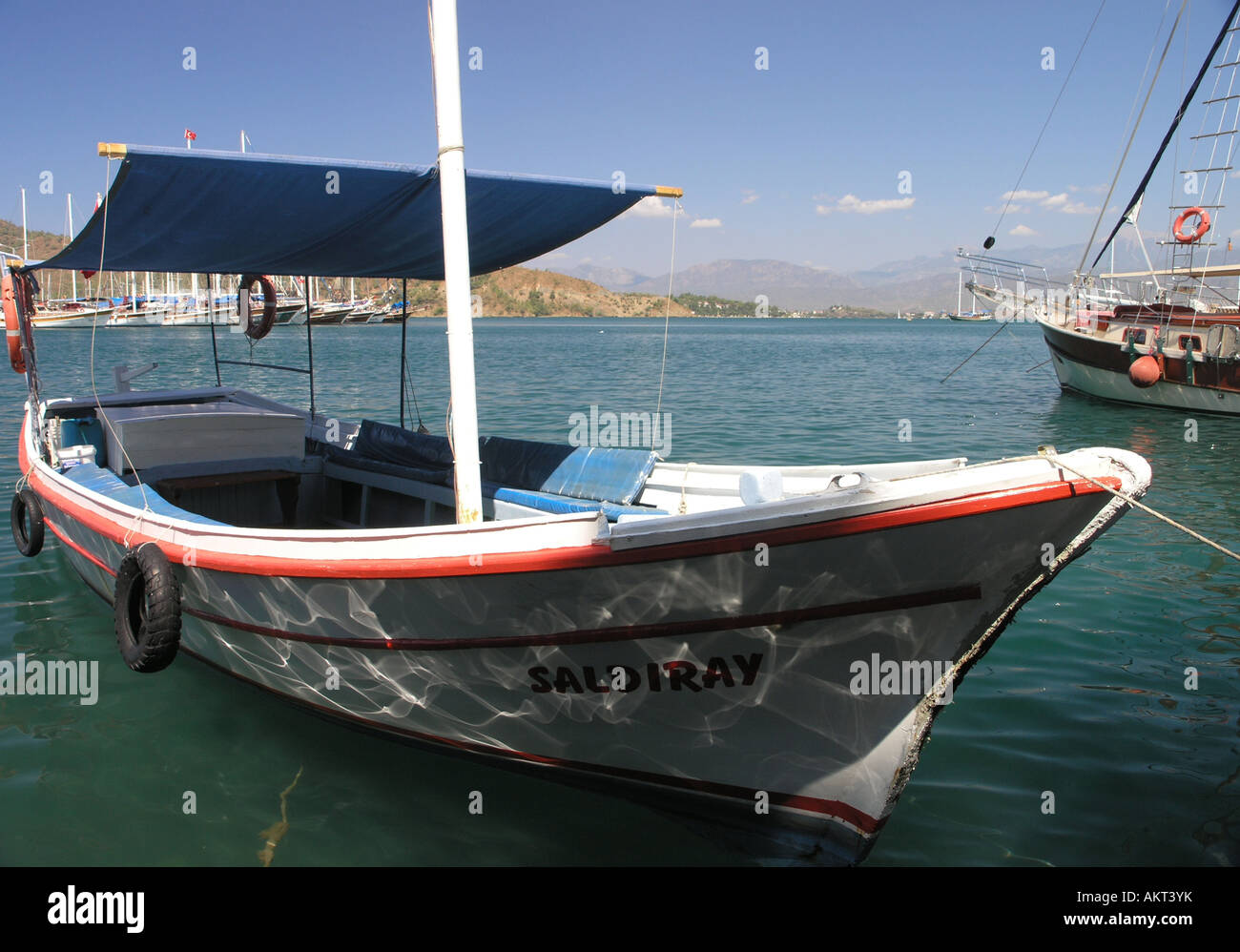 Turkish Fishing Boat moored in Fethiye Stock Photo - Alamy