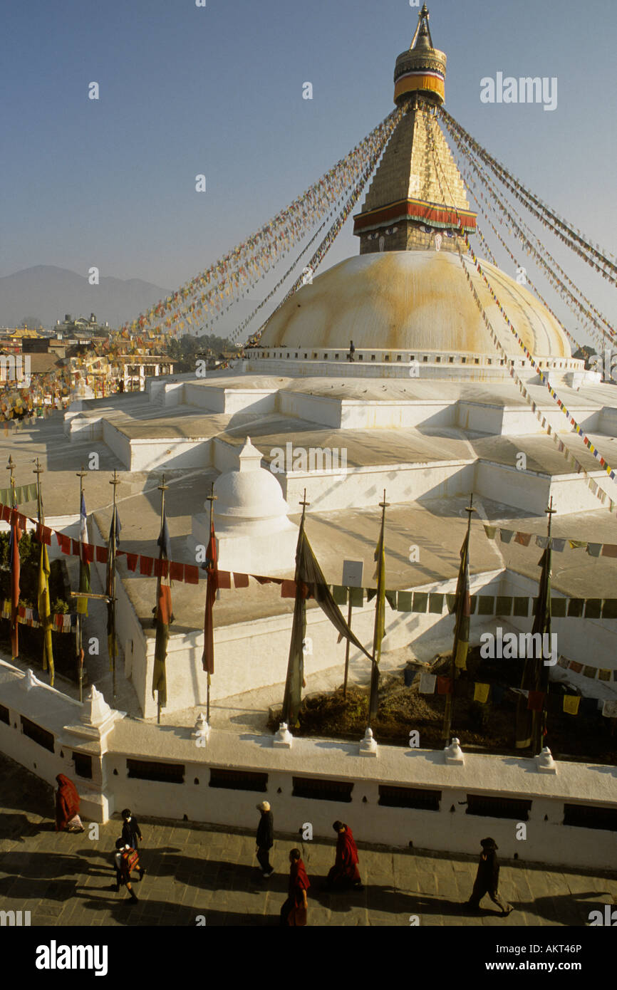 Nepal Kathmandu Valley Bodhnath Stupa tibetan buddhist monument Stock ...