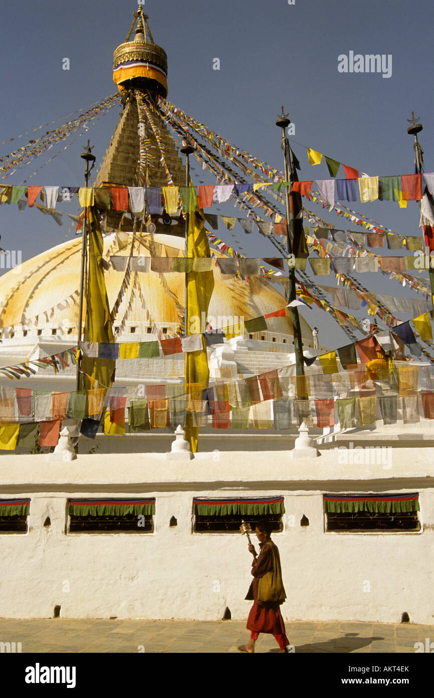Nepal Kathmandu Valley Bodhnath Stupa tibetan buddhist monument Stock ...
