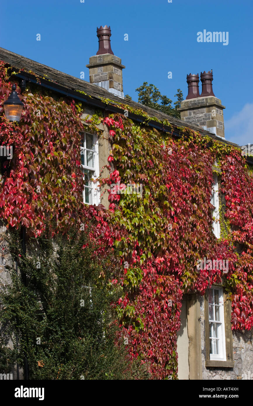 Ivy Clad building in the Village of Downham in Lancashires Ribble ...