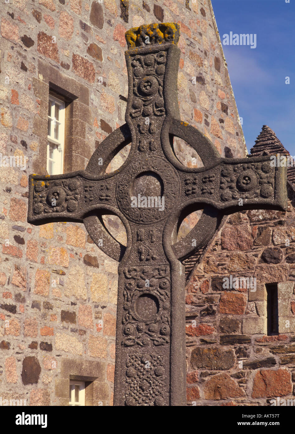 Detail St John's Cross (Replica of Orginal), Iona Abbey, Scotland Stock ...