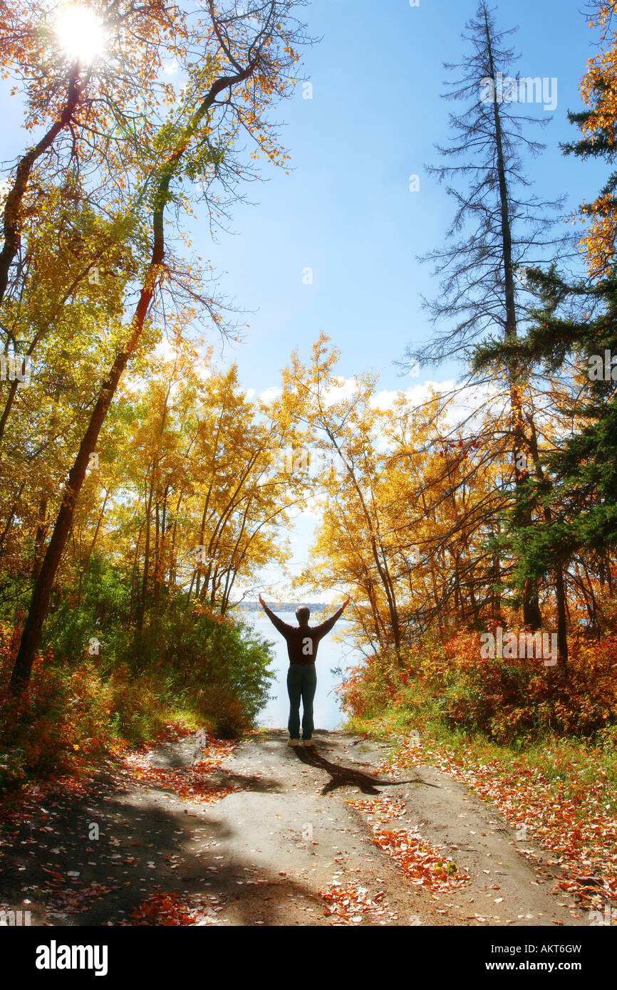 A man in awe of nature Stock Photo - Alamy
