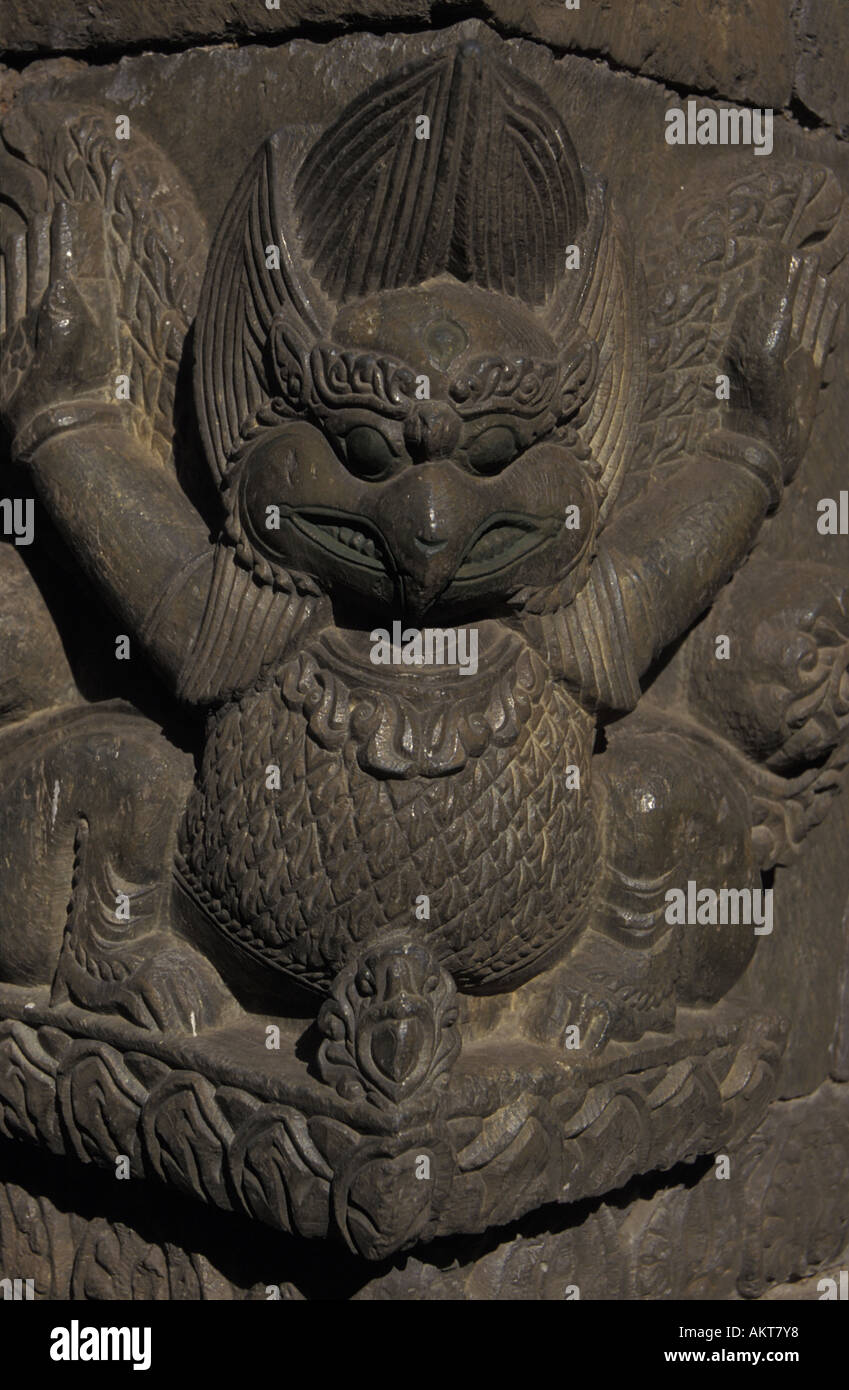 Garuda wood carving Pashupatinath Nepal Stock Photo - Alamy