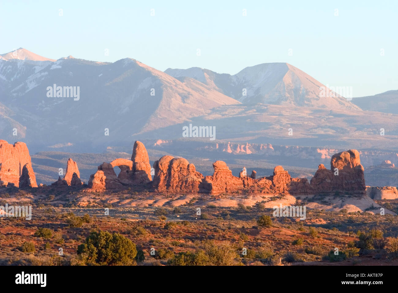 The Windows Section of Arches National Park at Sunrise Stock Photo - Alamy