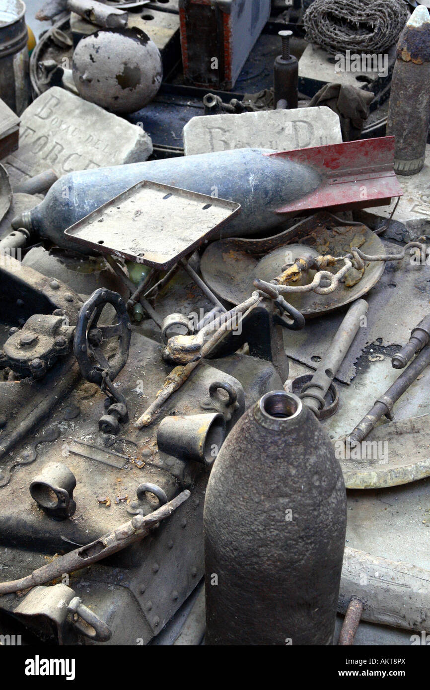 Shells, weapons and rusting equipment from World War One at the museum ...