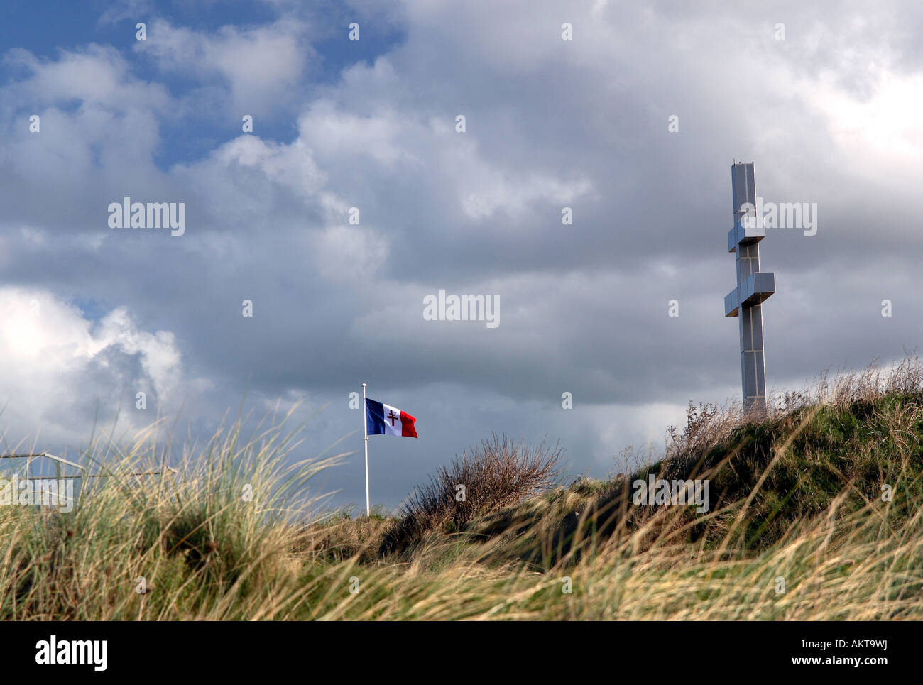 A memorial to the Free French army on Juno Beach in Normandy, northern ...