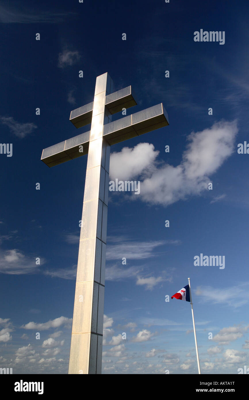 A memorial to the Free French army on Juno Beach in Normandy, northern ...
